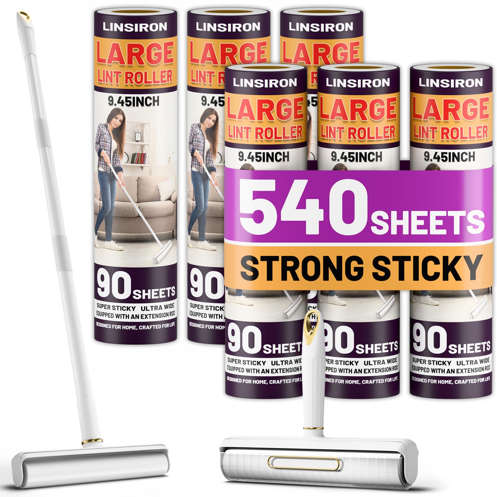 Amazon.com: Large Lint Roller for Carpet, Extra Sticky 9.45 Inch Giant ...