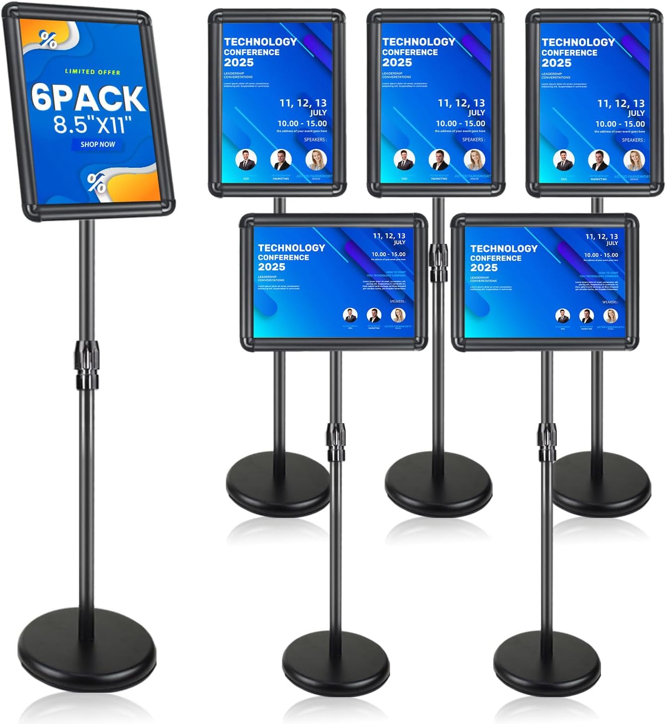 Amazon.com : AceShow Sign Holder - 6 Packs Adjustable Standing Sign ...