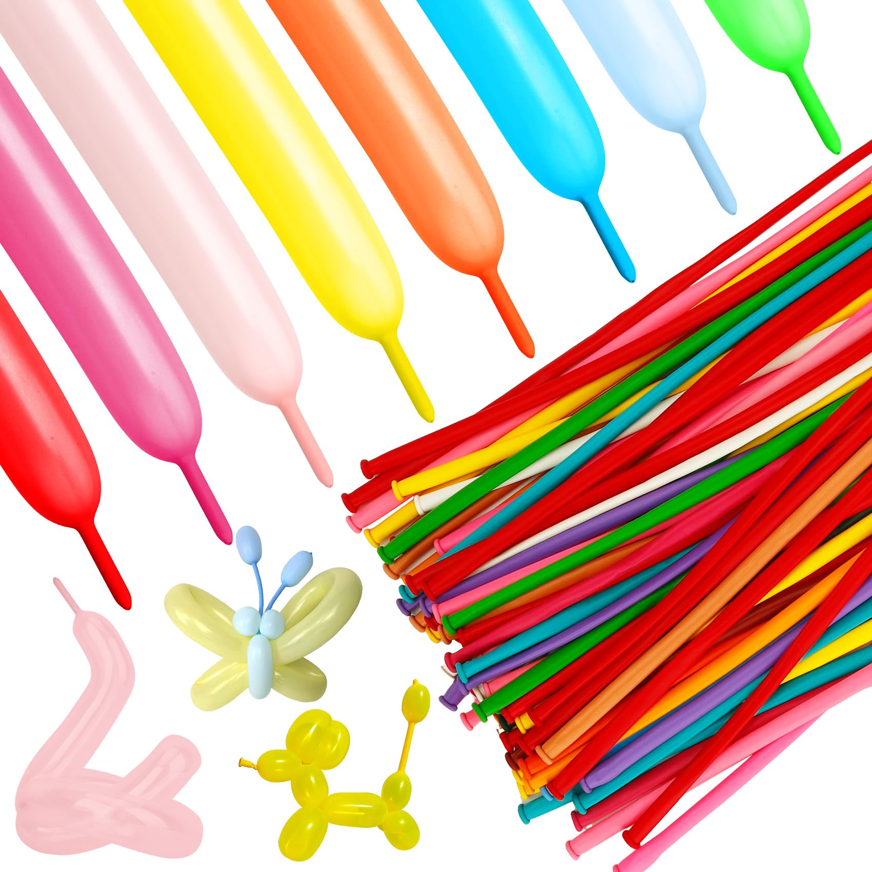 Amazon.com: 260 Balloons, Long Balloons, 100 Pcs Rainbow 260 Balloons ...