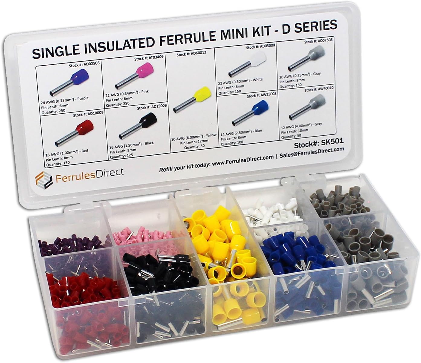Amazon.com: Single Insulated Wire Ferrules Mini Kit - SK501 ...