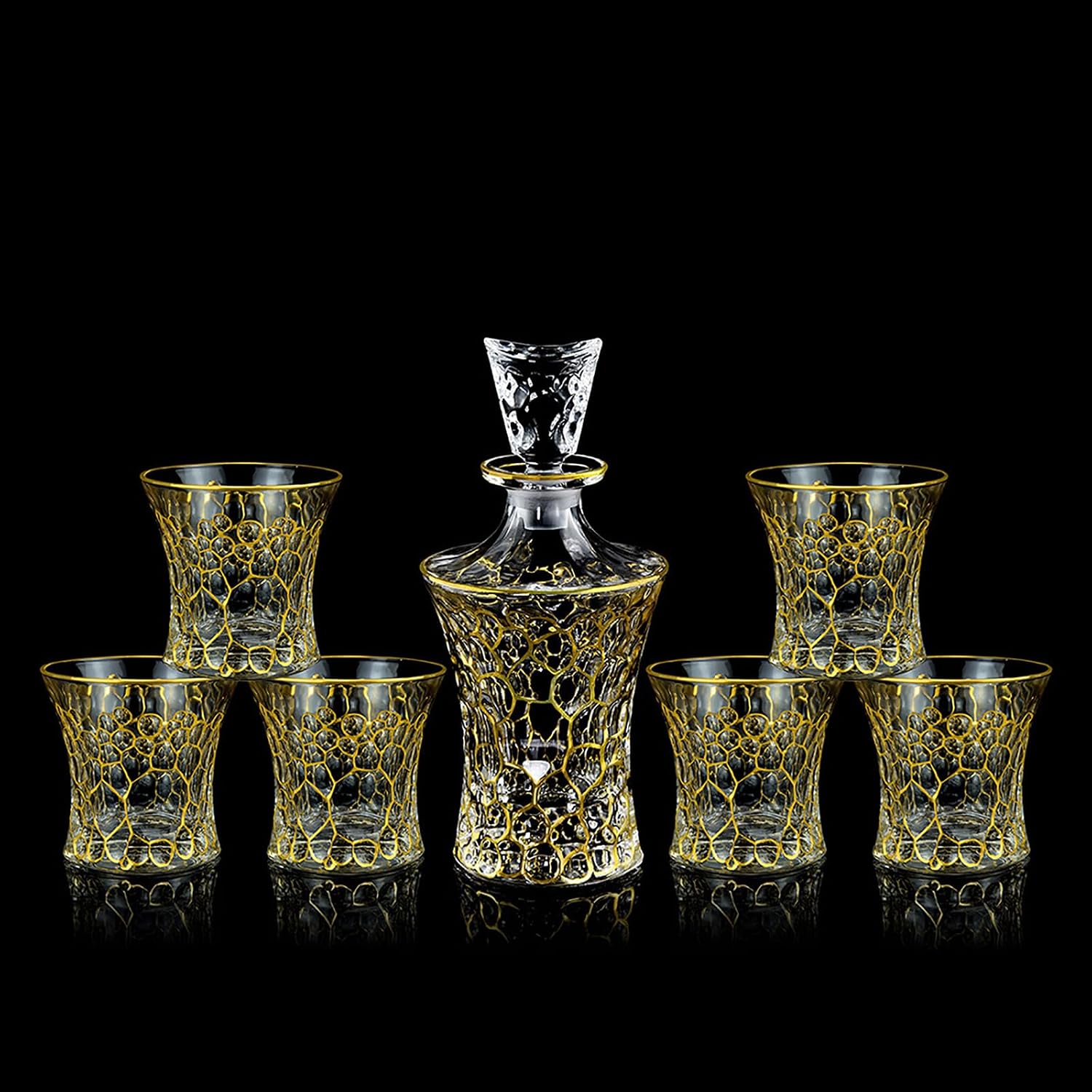 Amazon.com | 7 piece luxury whiskey decanter set, 16.9oz whiskey ...