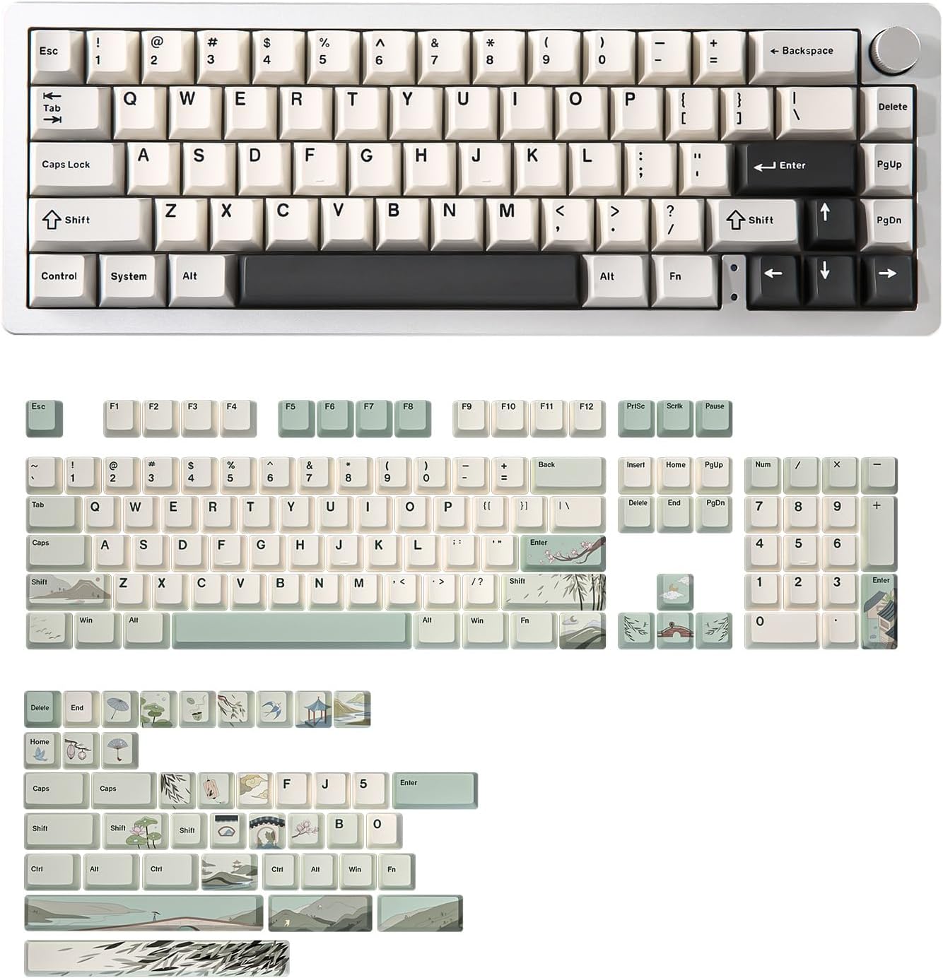 Amazon.com: YUNZII AL66 Wireless Mechanical Keyboard for Win/Mac(Milk ...