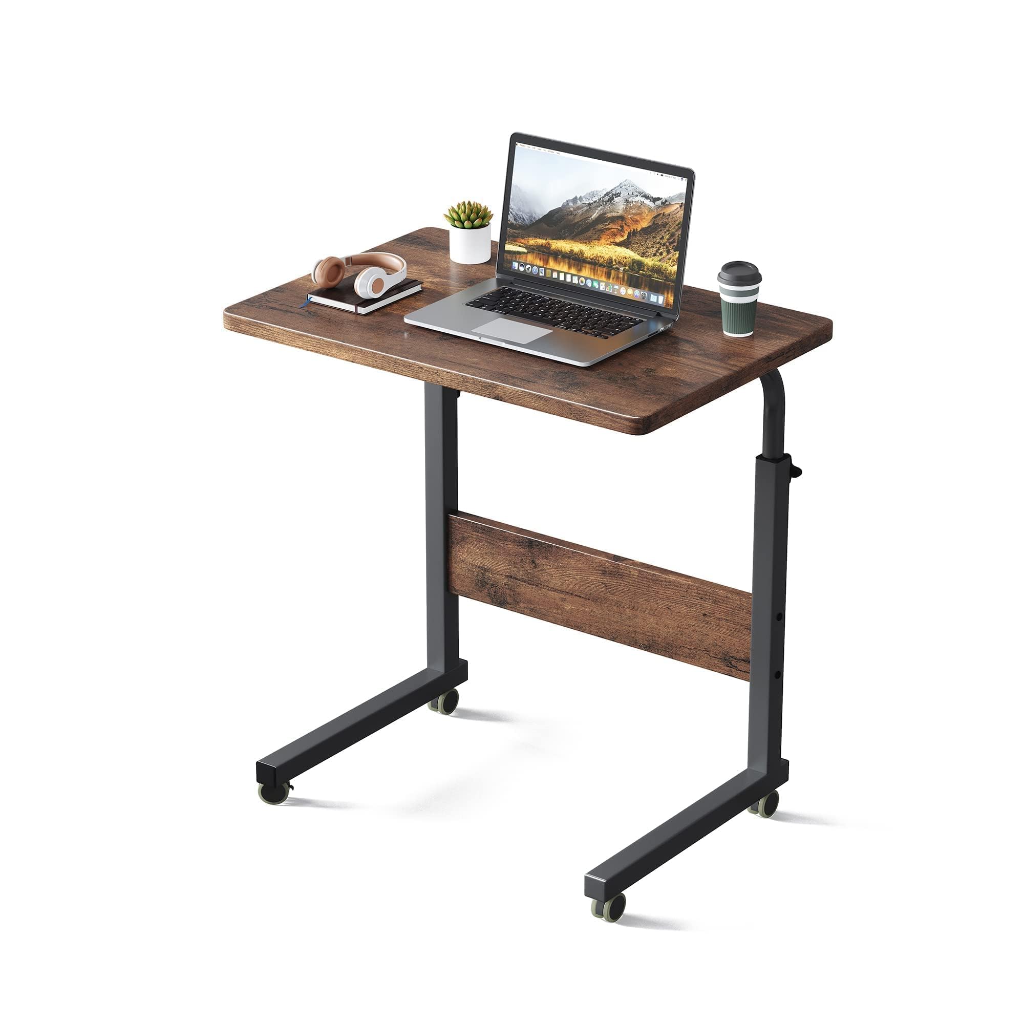 Amazon.co.jp: HANYEE Side Table, With Casters, Height Adjustable ...