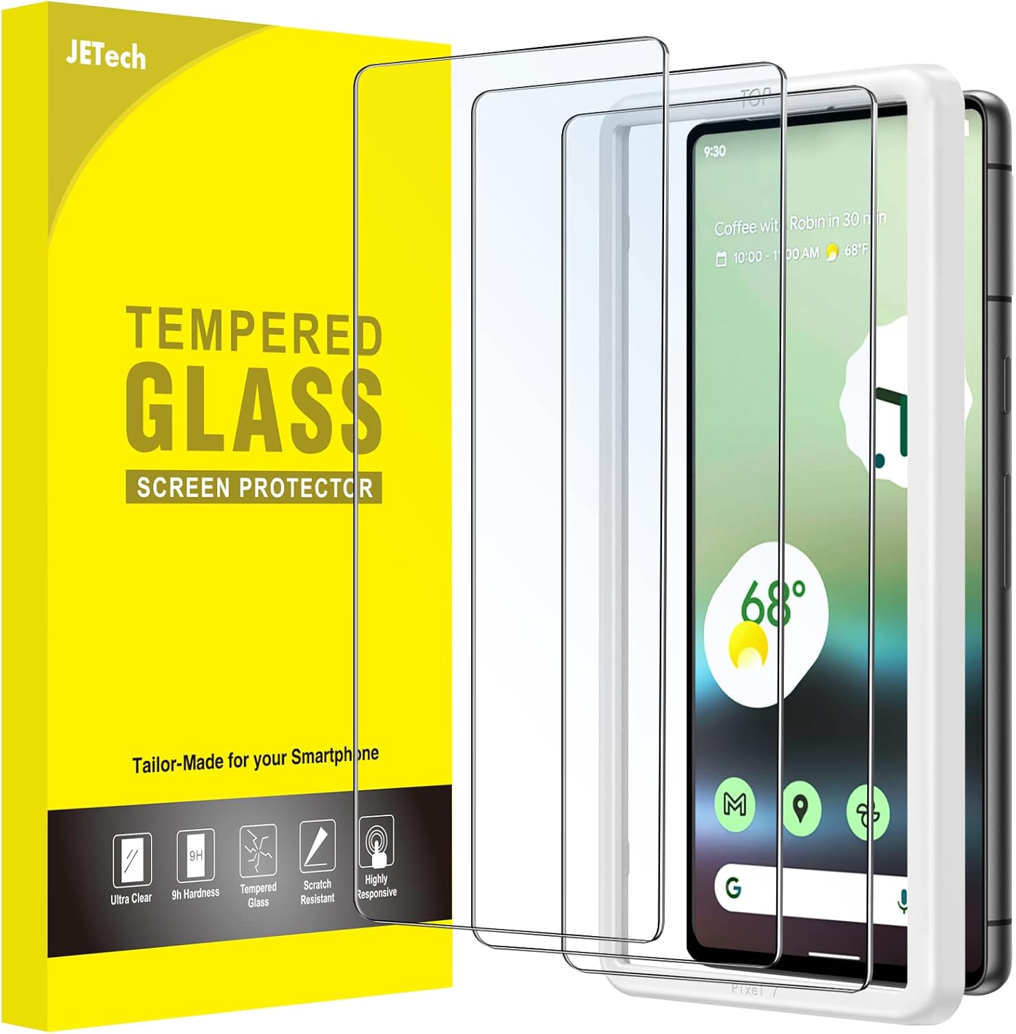 JETech Screen Protector for Google Pixel 7, Tempered Glass Film with ...