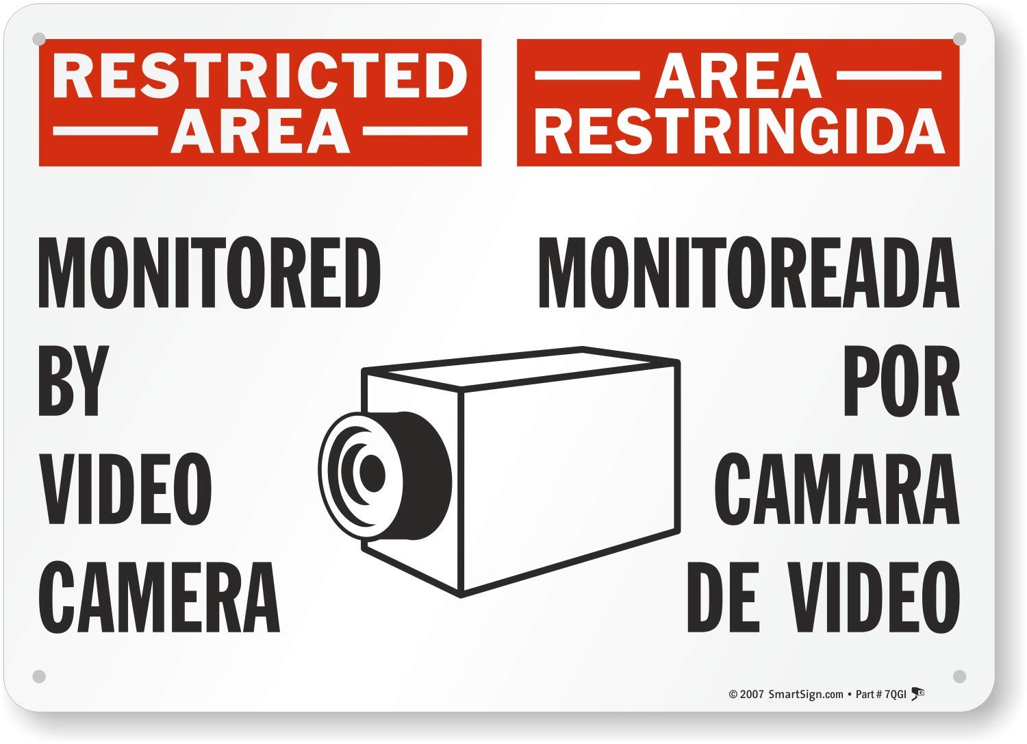 SmartSign 10 x 14 inch “Restricted Area - Monitored By Video Camera ...