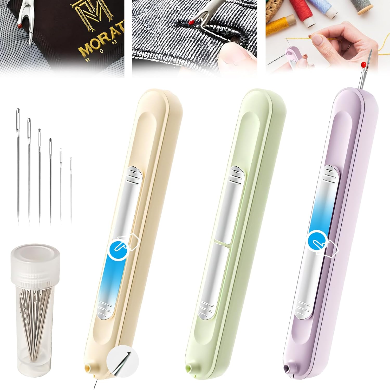 Amazon.com: 2 in 1 Needle Threader Seam Ripper，Upgraded Retractable ...