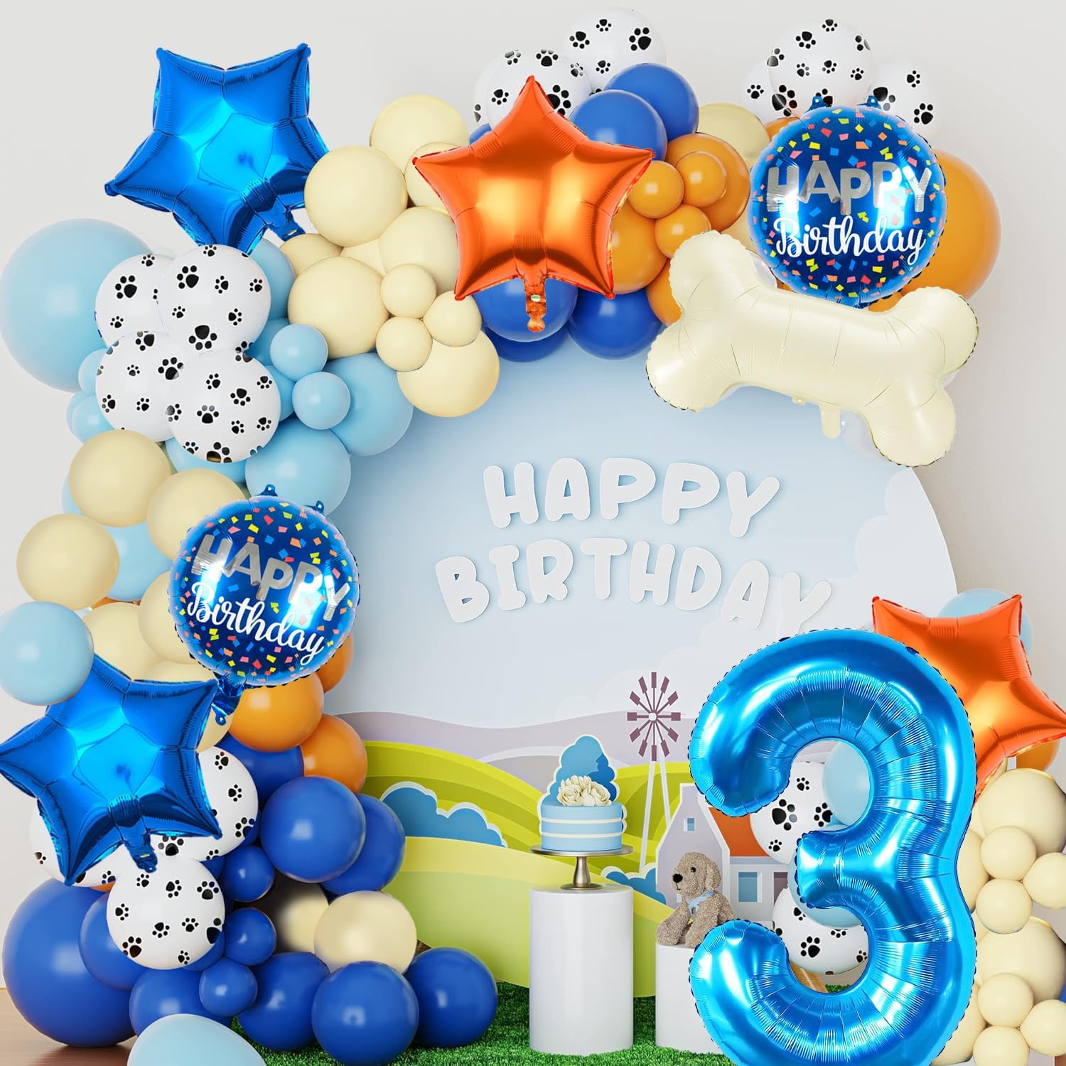 28 globos azules para fiesta de cumpleaños, globos azules y anaranjados ...