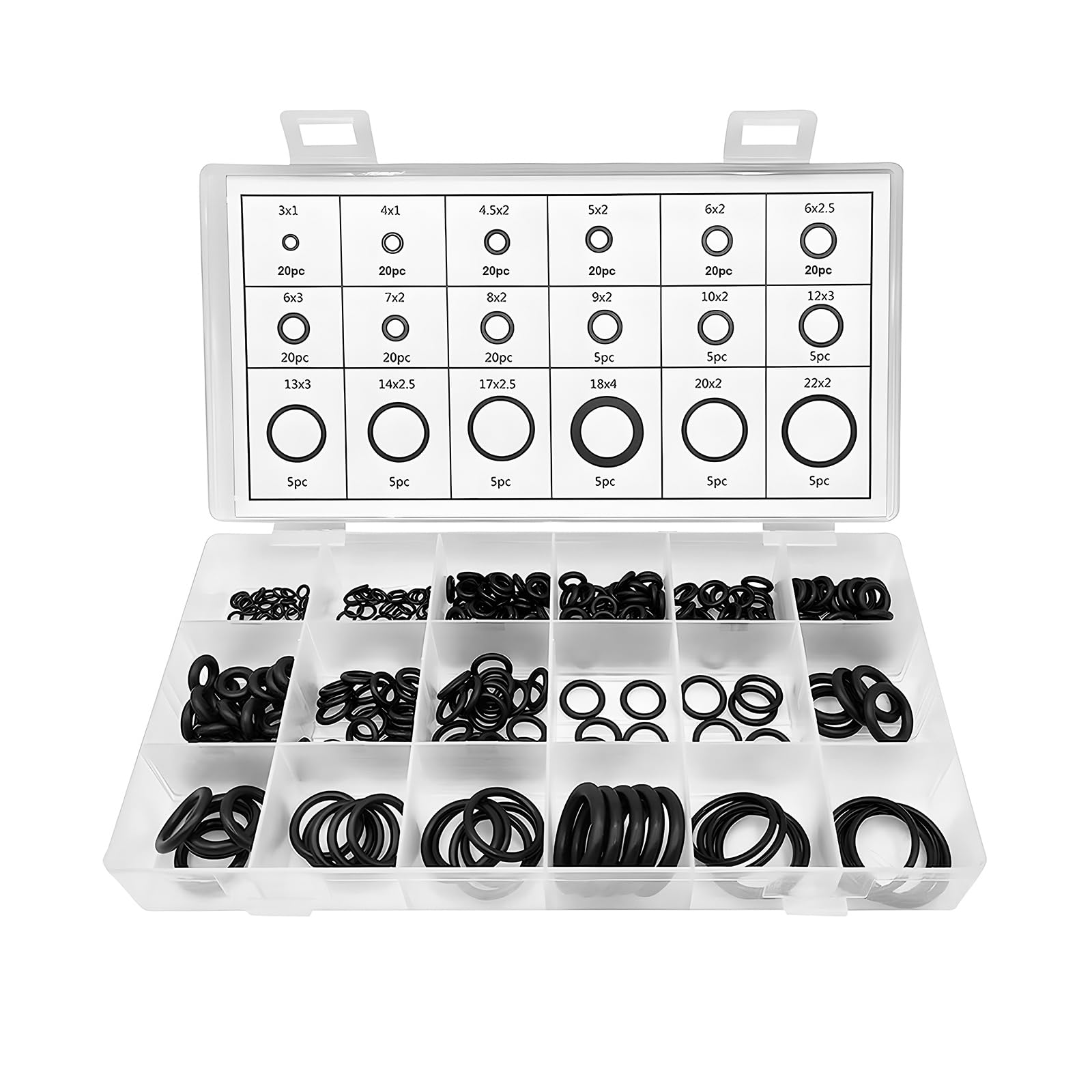 Amazon.com: KVAEY 225 PCS Rubber O Ring Assortment Kit, O-Ring Sealing ...