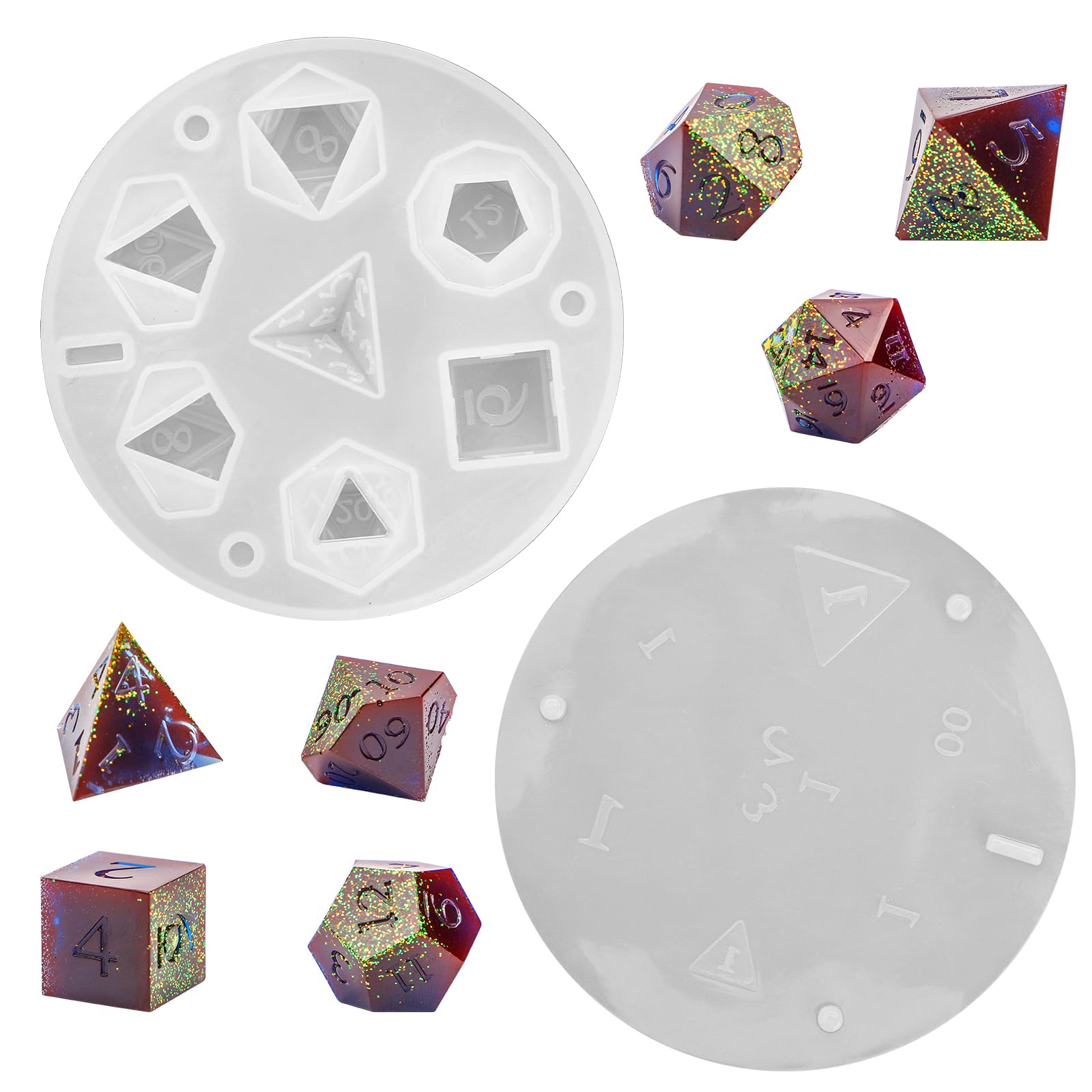 Amazon.com: Resin Dice Mold, Silicone Integrated Dice Molds with 7 ...