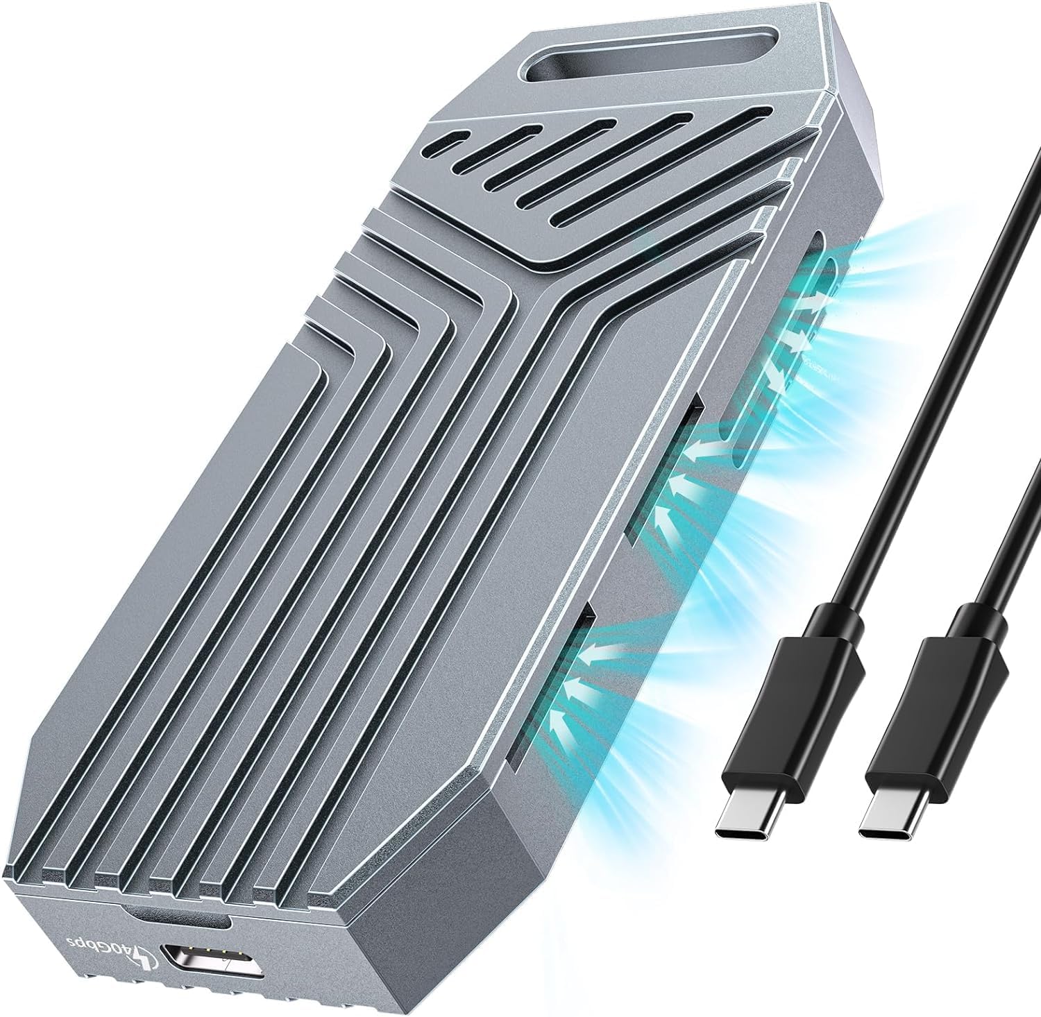 ASUS TUF Gaming A1 External M.2 NVMe SATA PCIe SSD Enclosure - USB-C, M.2 Q-Latch for Easy ...