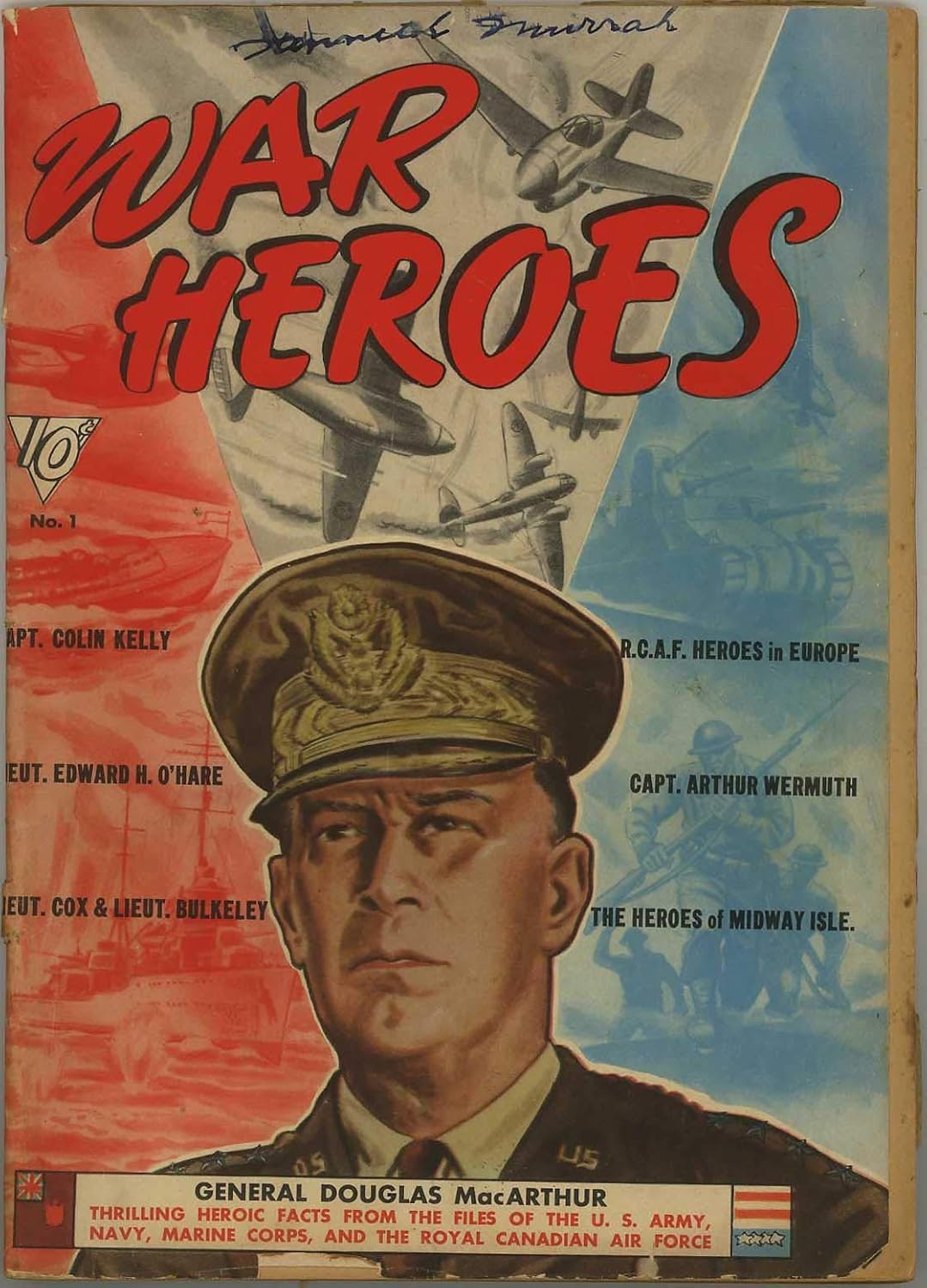 Amazon.com: War Heroes - General Douglas MacArthur - 1942 Dell Comic #1 ...