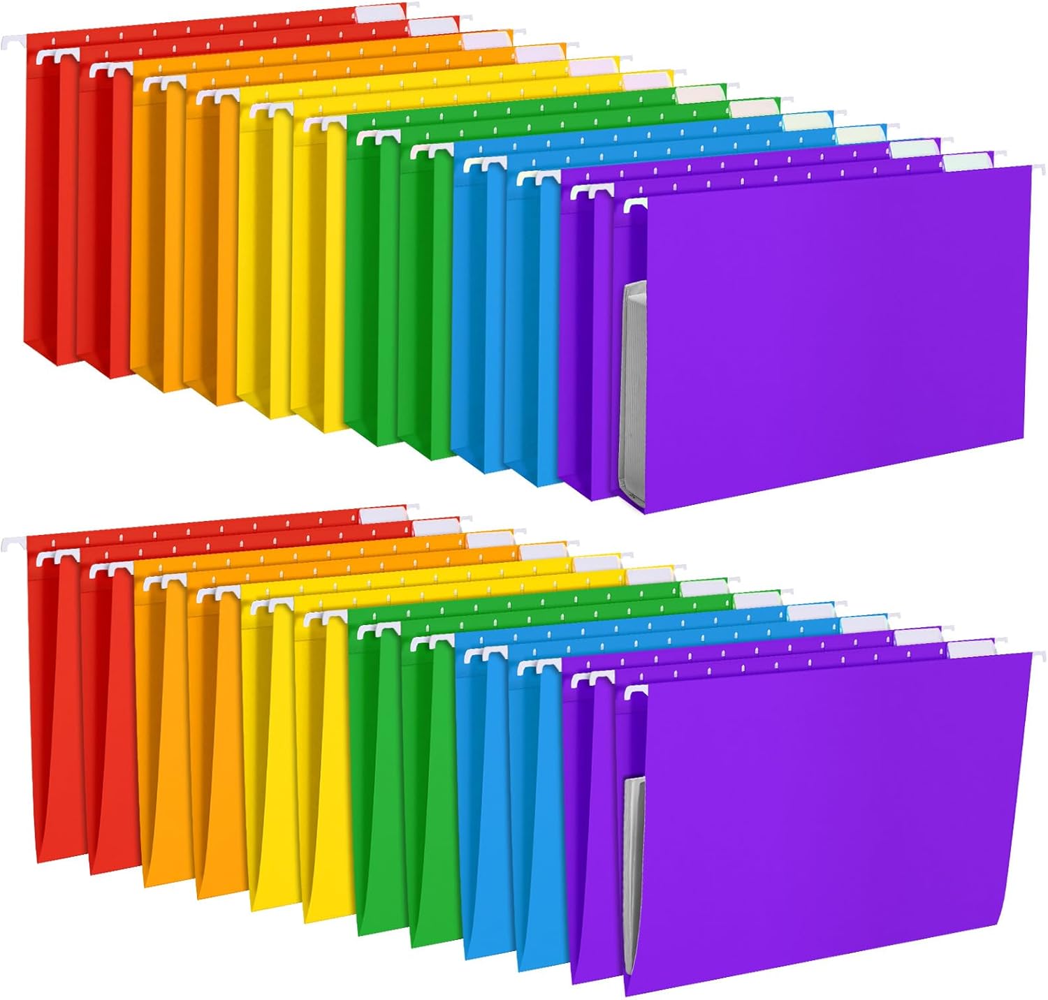 Qeeenar 24 Pcs Extra Capacity Hanging File Folders Letter Size ...