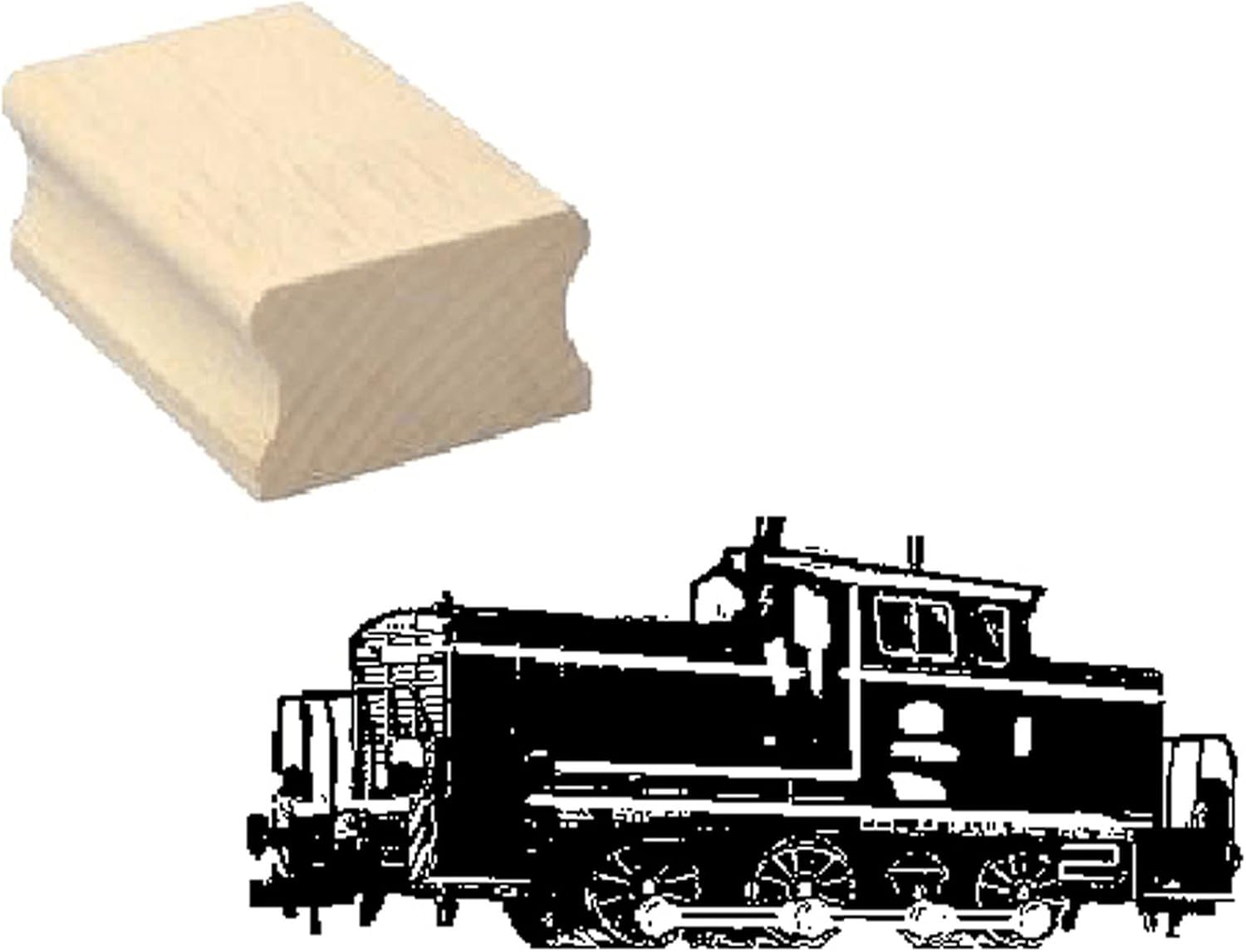 Wooden Stamp Rubber Stamps « Diesel Locomotive Model 04 » Scrapbooking ...
