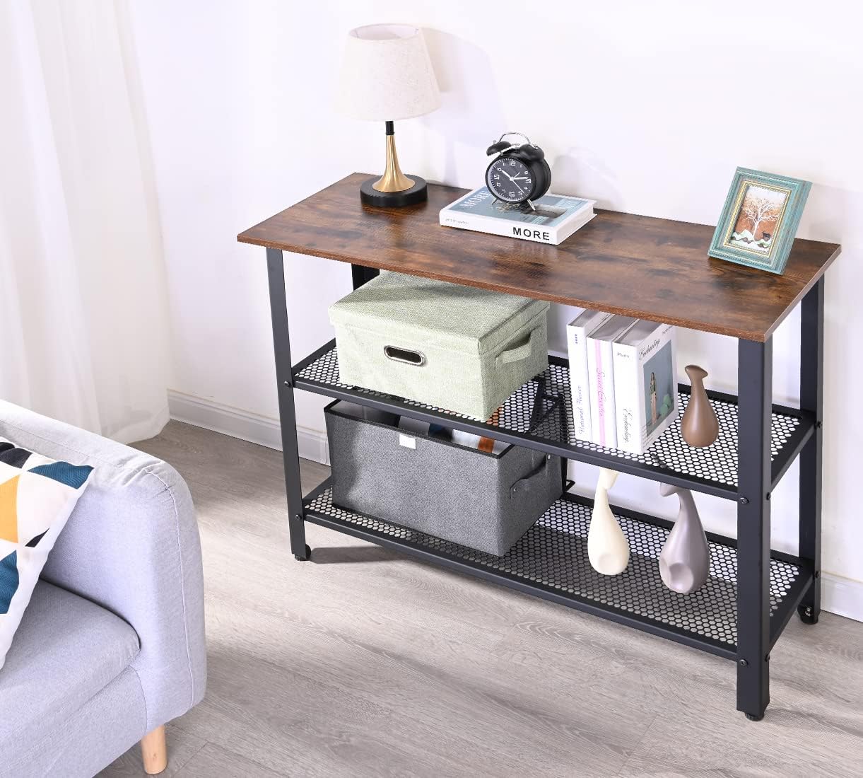 Amazon.com: Rolanstar Console Table, Narrow Sofa Table with 2 Mesh ...