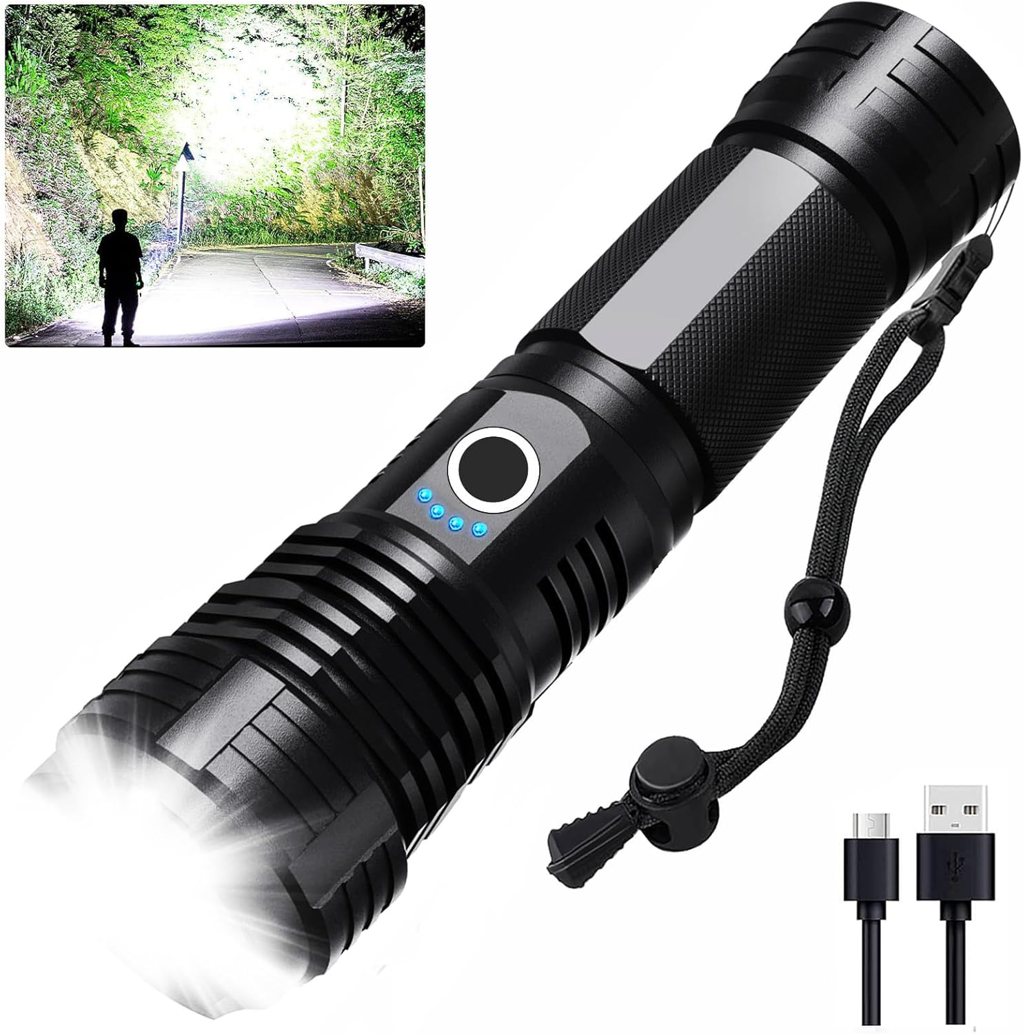 Amazon.com: Lylting LED Flashlights High Lumens Rechargeable, 990,000 ...