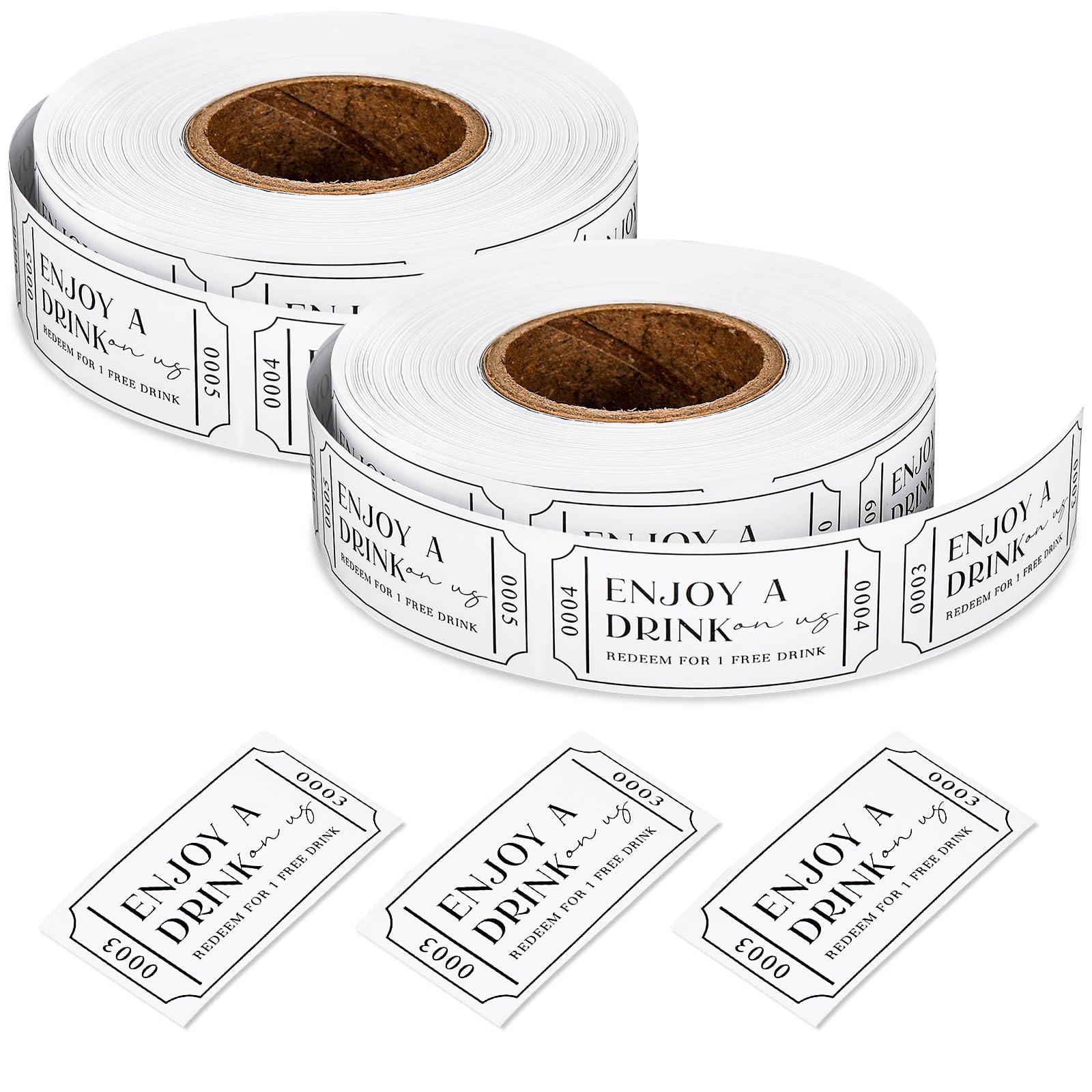 Amazon.com : AnyDesign White Drink Tickets Roll Single Raffle Tickets ...