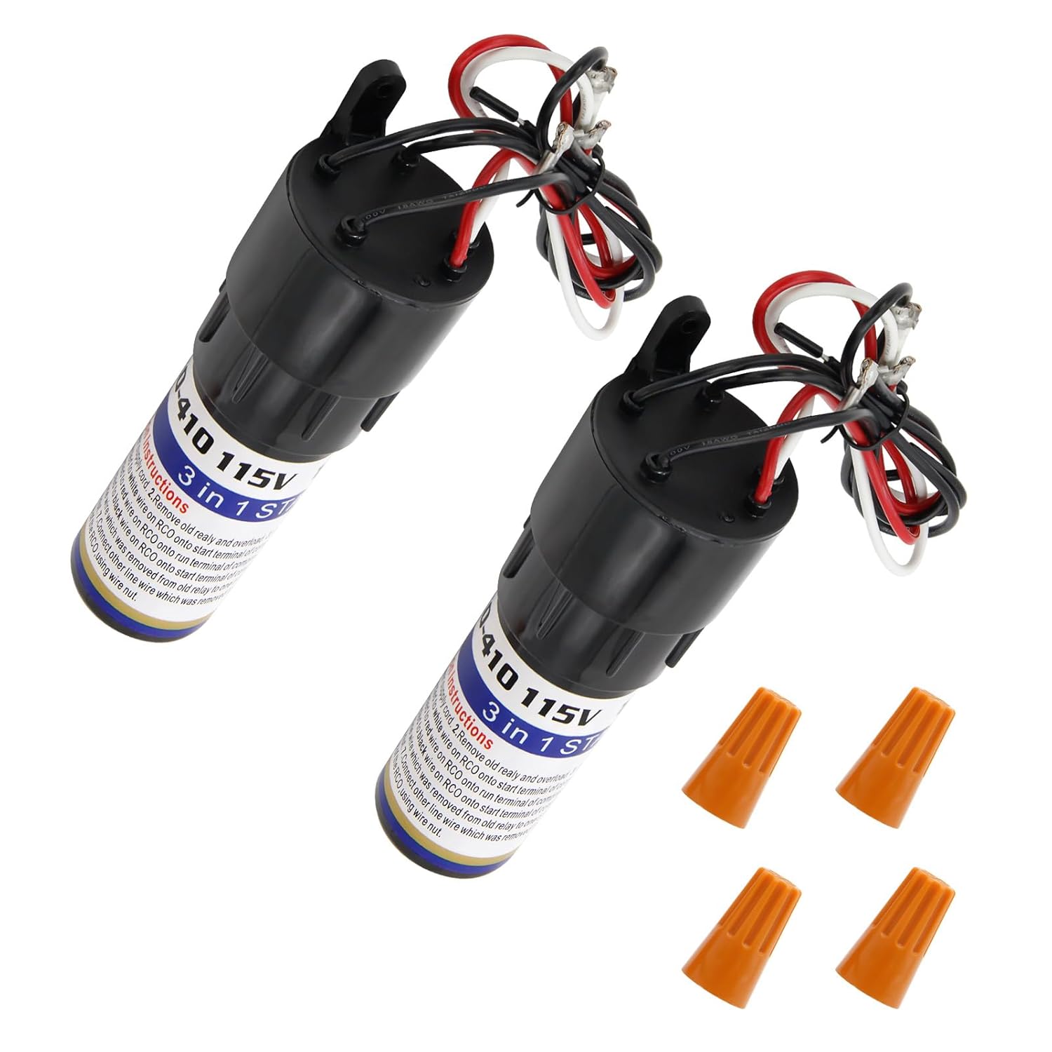 Amazon.com: Powswopx RCO410 3 in1 Compressor Hard Start Capacitor Kit ...