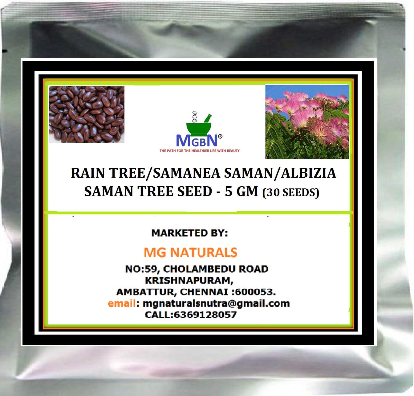 RAIN TREE/SAMANEA SAMAN/ALBIZIA SAMAN TREE SEED - 5 GM (30 SEEDS ...
