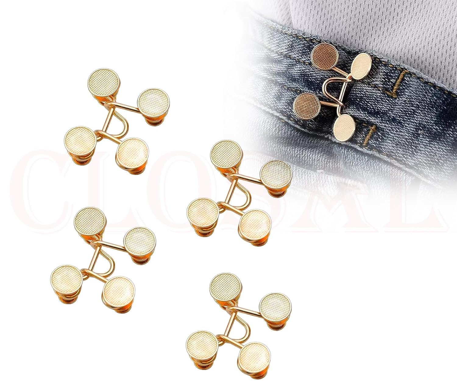SHUBHPETAL Adjustable Jeans Button Pins | 4 Set Pant Waist Tightener ...