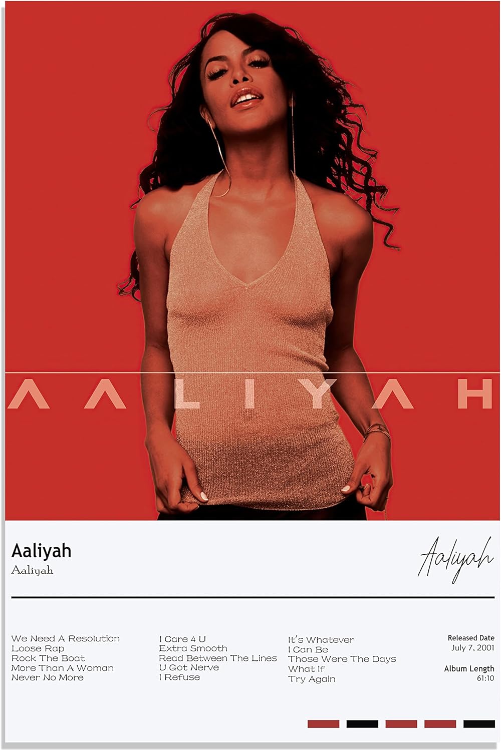 Amazon.com: KGARB Aaliyah Poster Aaliyah Music Album Posters Canvas Wall Art for Bedroom Office ...