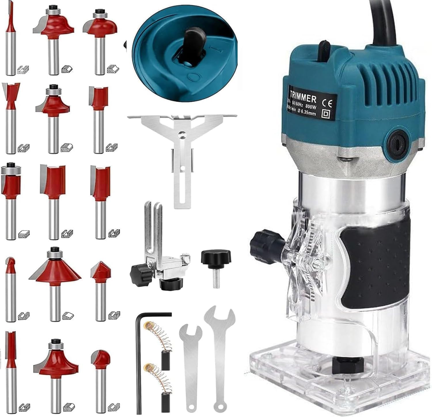 Límite-MX Router Madera,Recortadora de Madera Eléctrica 800W 30000RPM ...