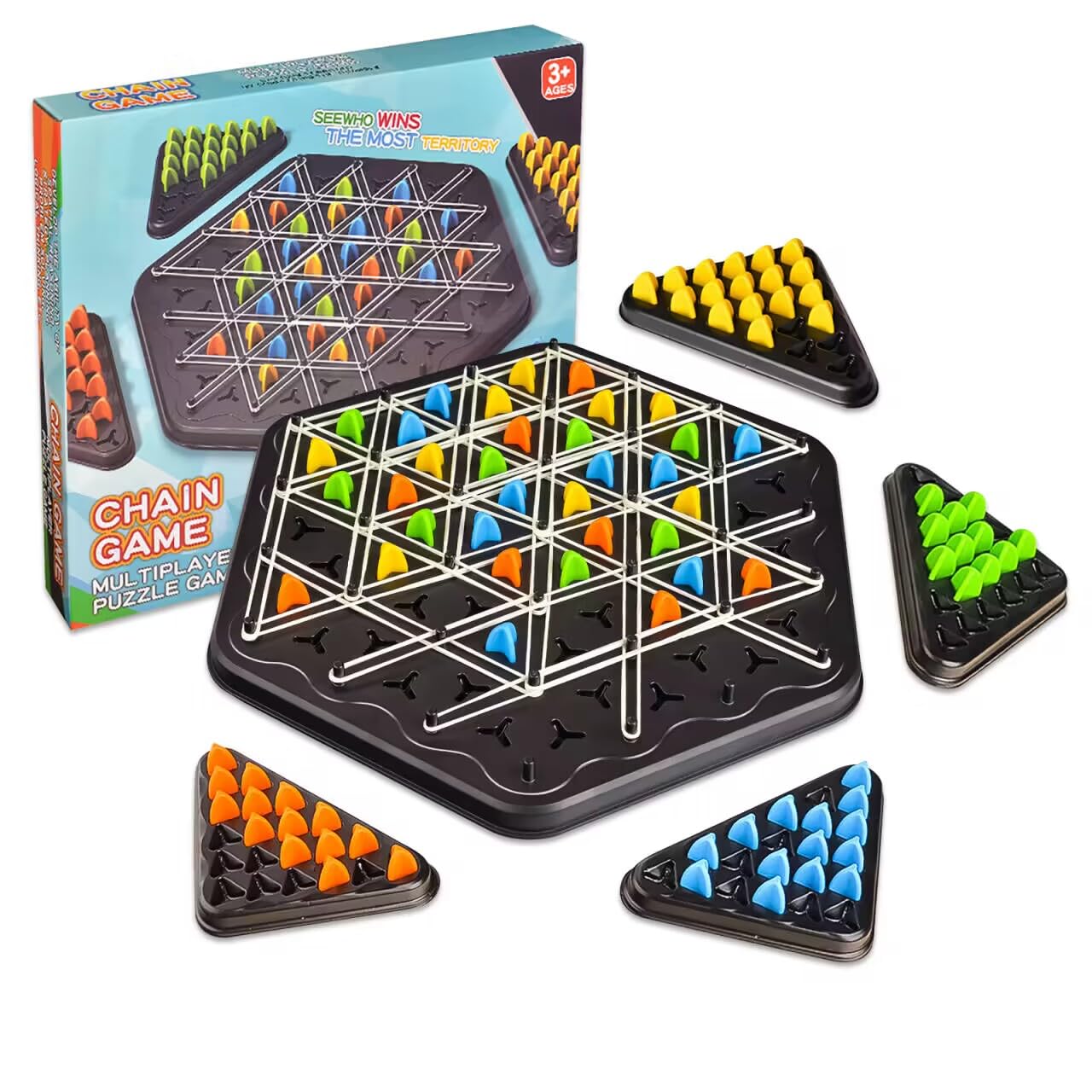 SUOXU Triangle Board Game Brain Teaser Strategy Puzzle Toys,2 4 Players ...
