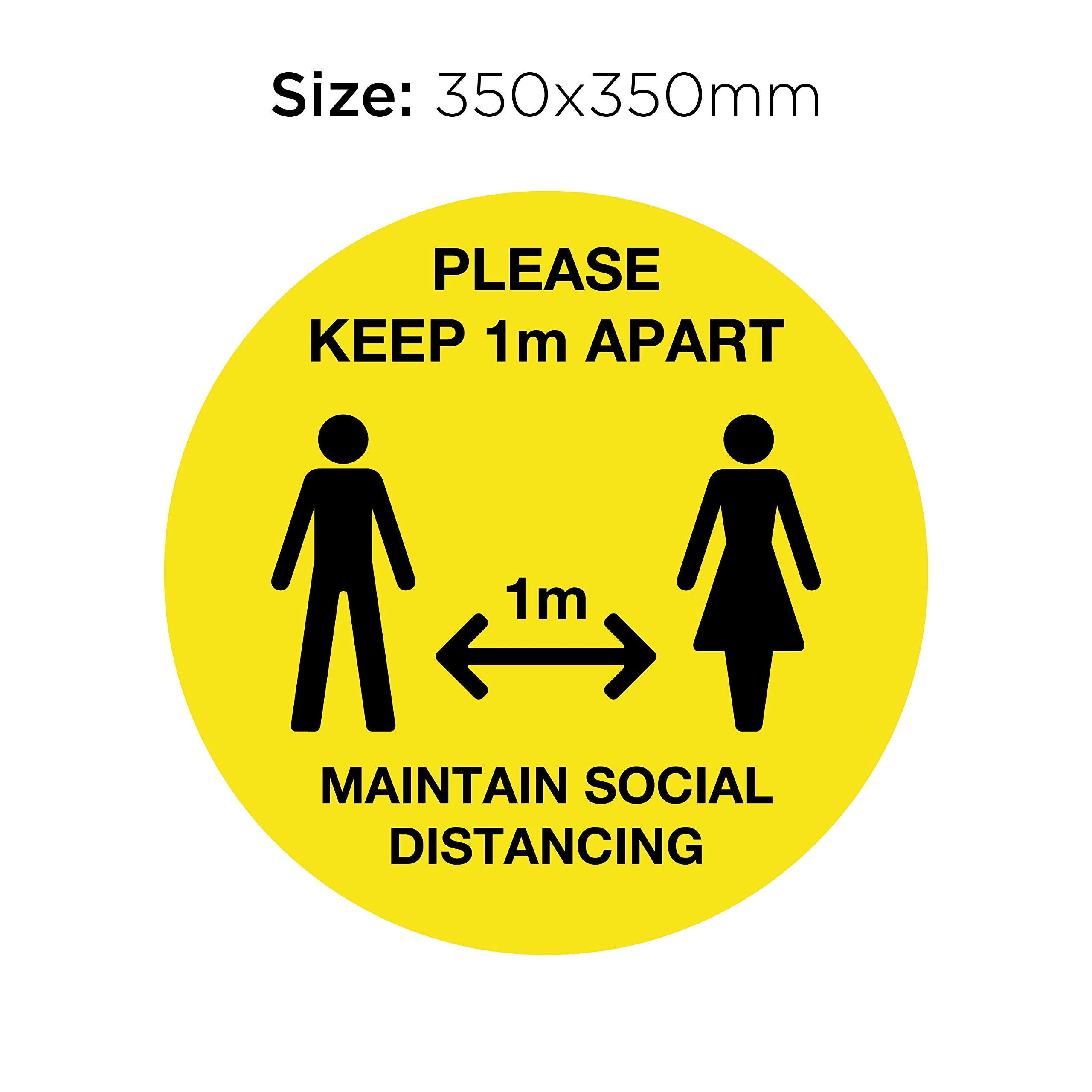 Buy 1M SOCIAL DISTANCING SIGNAGE - Floor Sticker Decal & Safety Sign ...