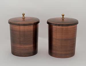 Amazon.com: Handcrafted Copper Kitchen Canisters Set of 3 - Antique ...