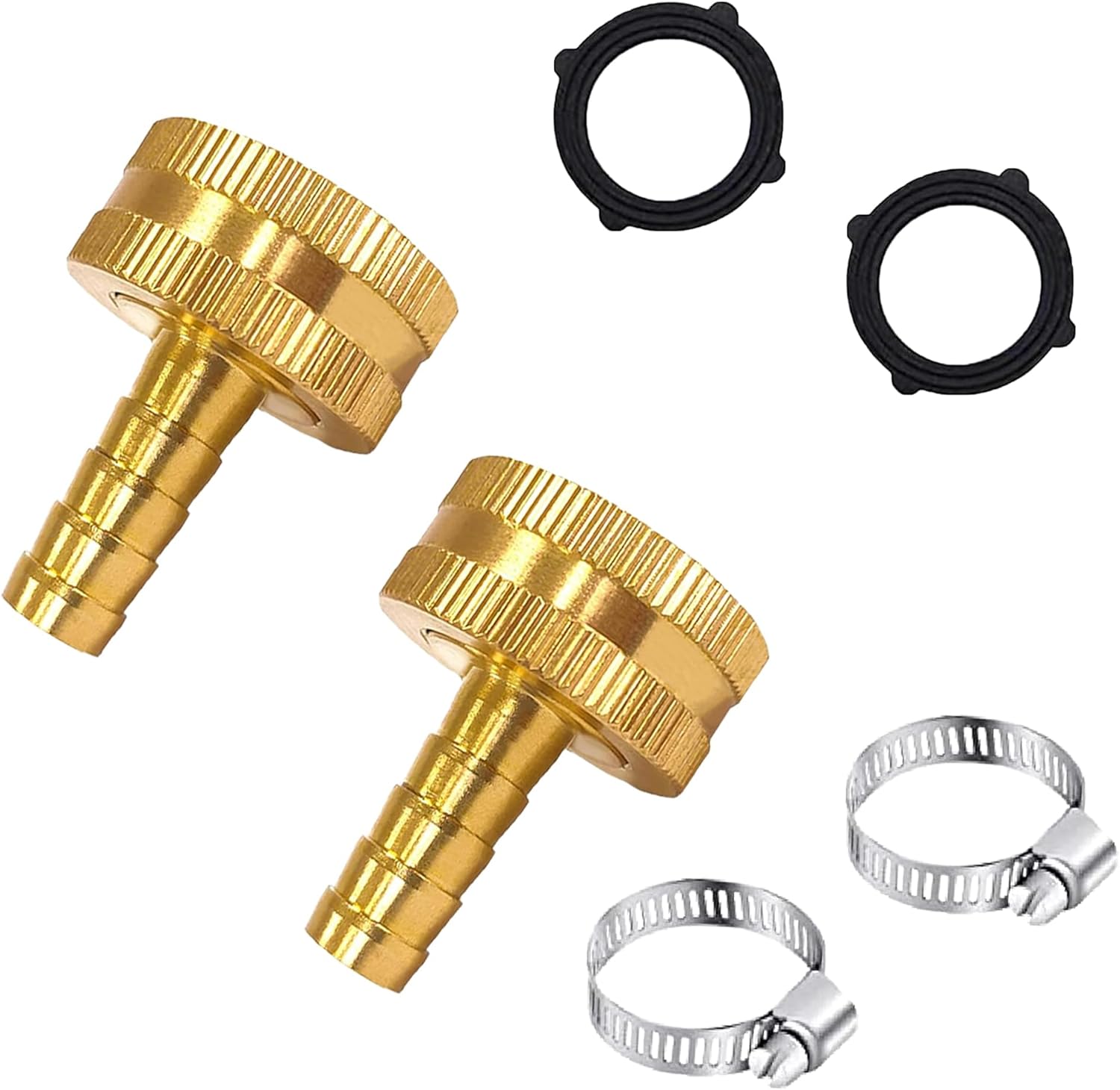 AOPANDA 1/2" Barb x 3/4 Female GHT Thread Solid Brass Water Hose End ...
