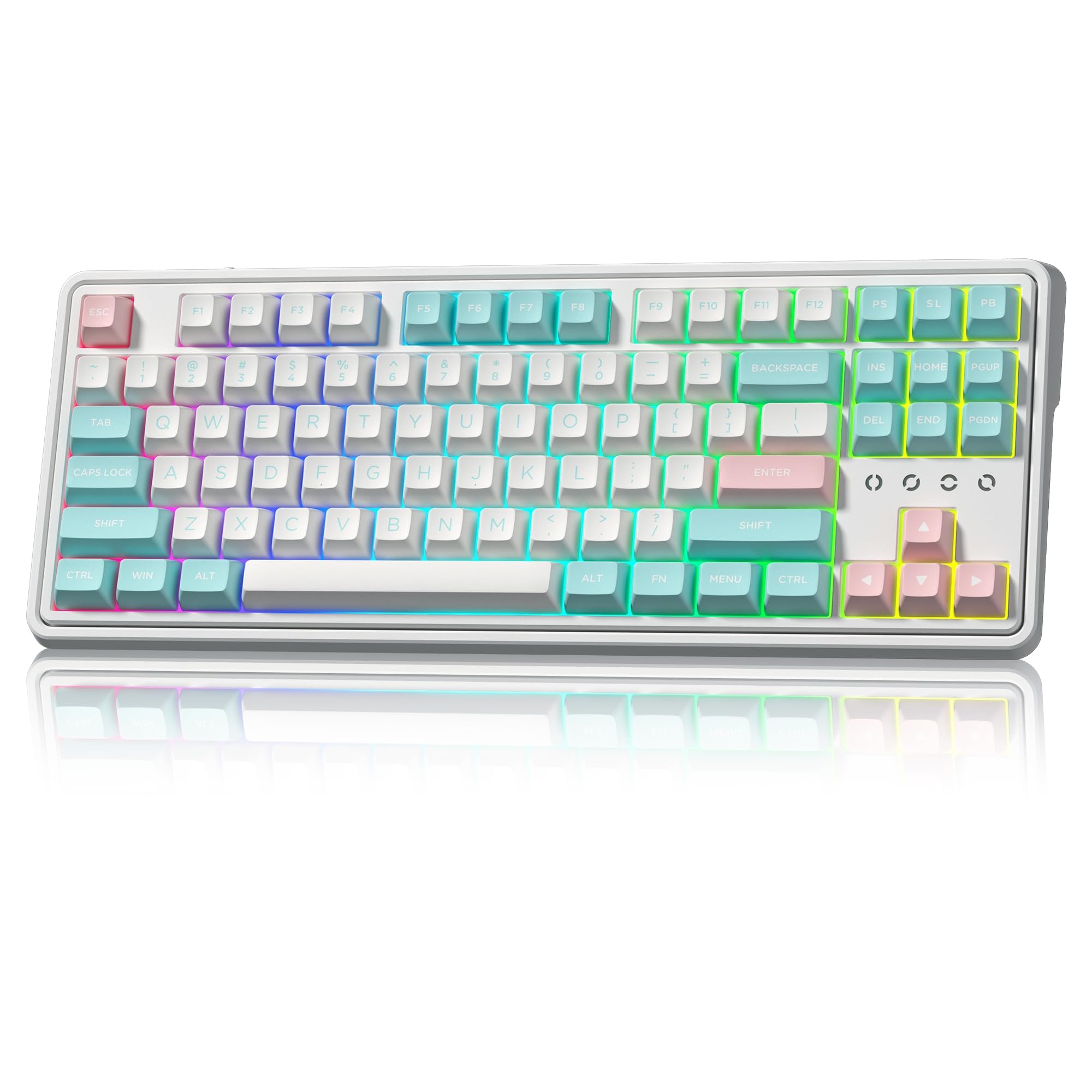 Buy 75% Keyboard, Wireless Gaming Keyboard, 3-Modes Creamy Mechanical ...