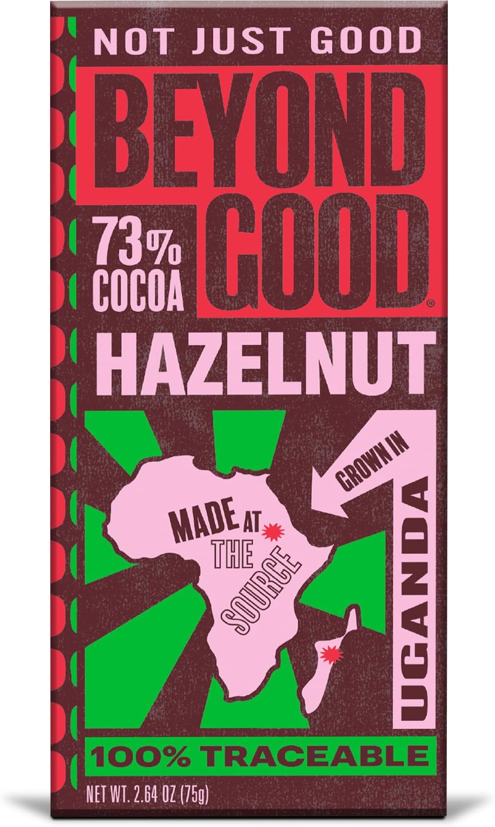 Amazon.com : Beyond Good Dark Chocolate Toasted Hazelnut Bar, 2.64 OZ ...