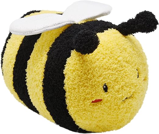 Amazon.com: YONLIT Fuzzy Bumblebee Stuffed Animal with Smile Face and White Wings Super Cute ...