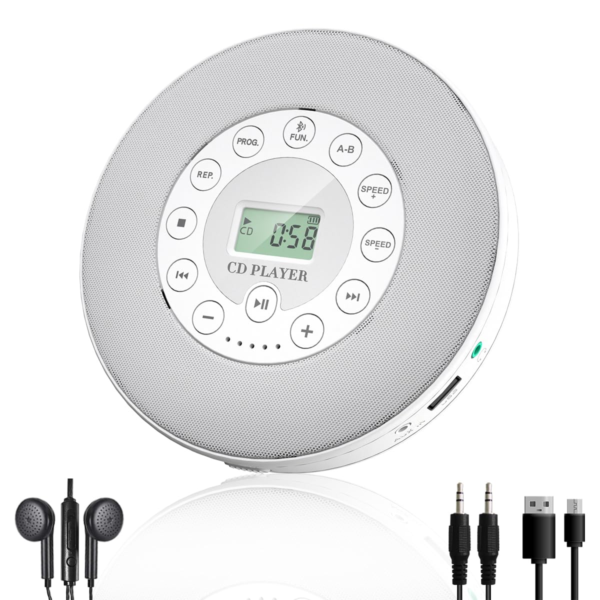 CD Player Portable with Bluetooth,Lukasa Compact Music CD Disc Player ...