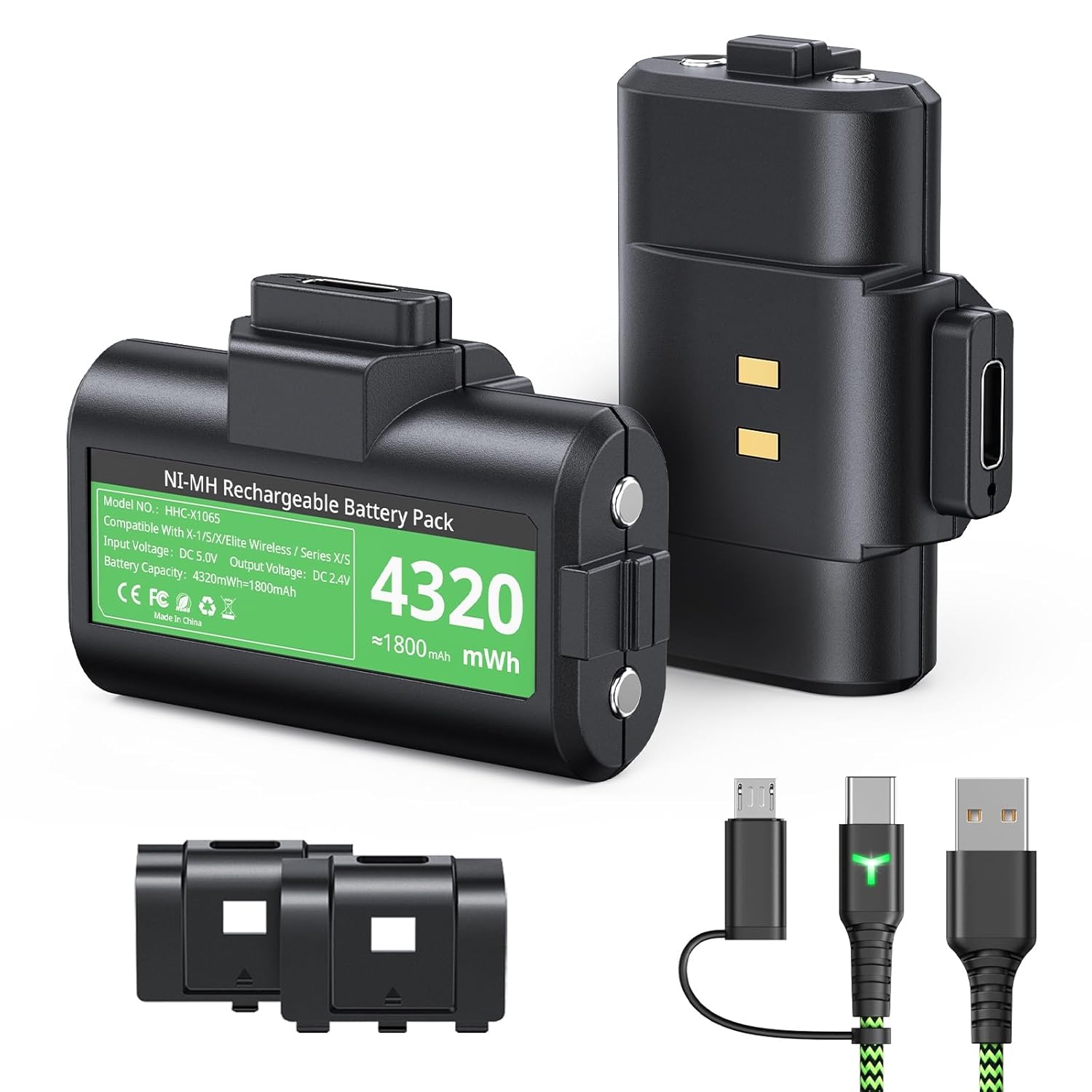 Amazon.com: Rechargeable Xbox Controller Battery Pack, Fast Charging ...