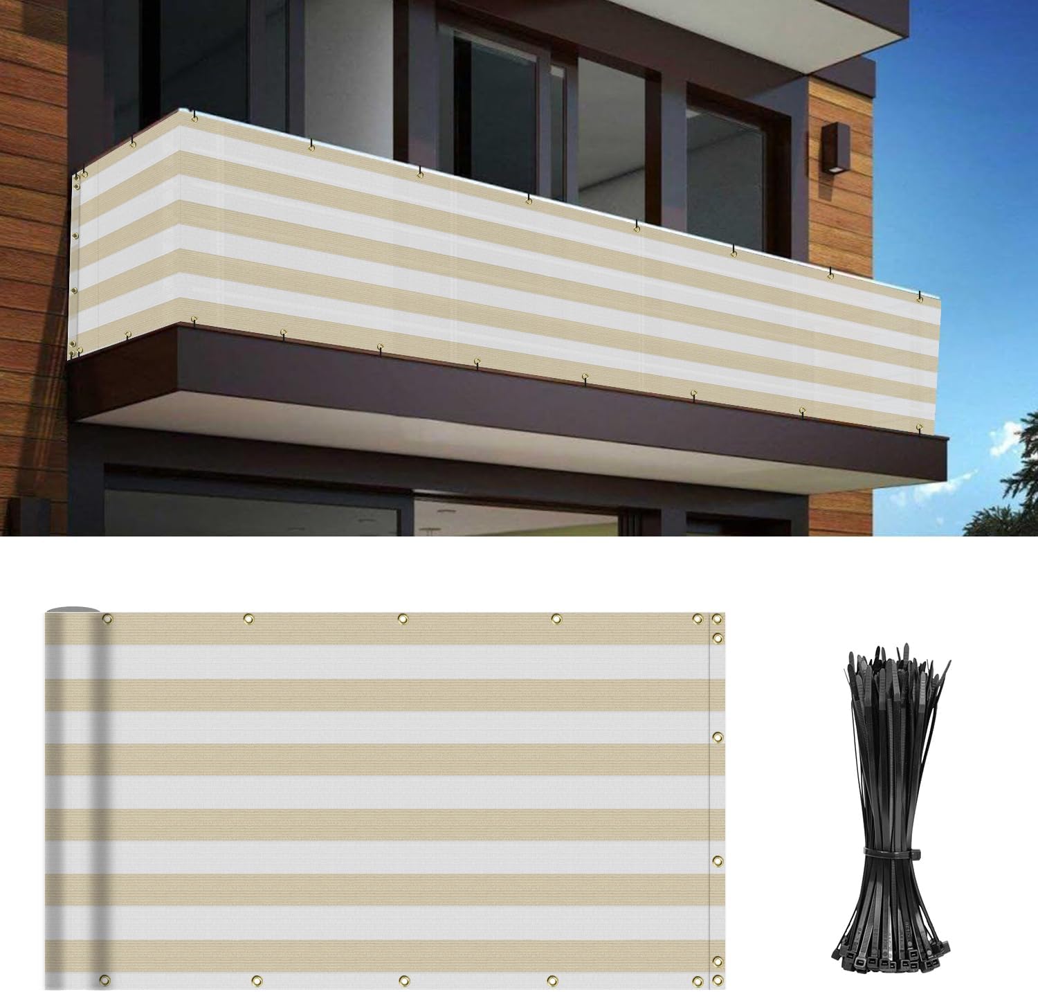 Amazon.com : INFRANGE Balcony Privacy Fence Screen 3' x 50' Mesh ...