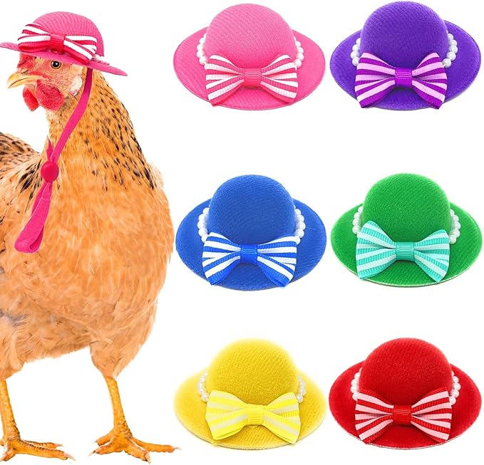 Amazon.com : 6 Pieces Chicken Hats for Hens fit Chicken Clothes ...