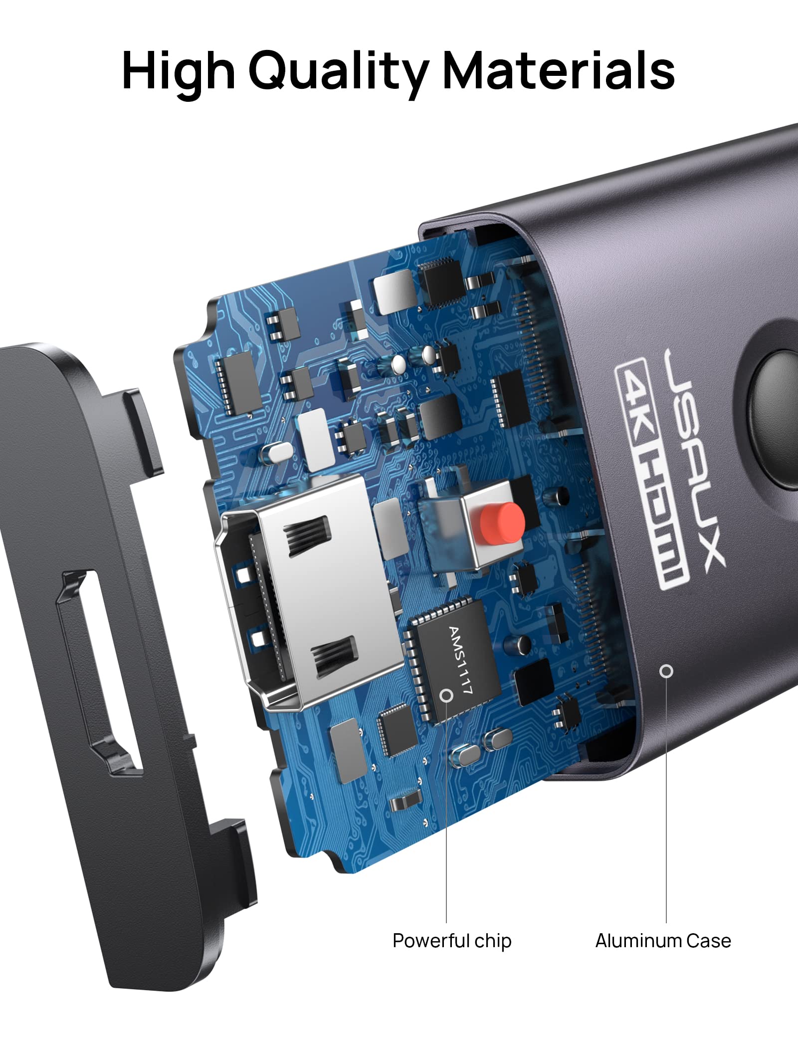 HDMI Switch 4K 60Hz?with 3.3FT HDMI Cable?, JSAUX HDMI 2.0 Switcher 2 ...