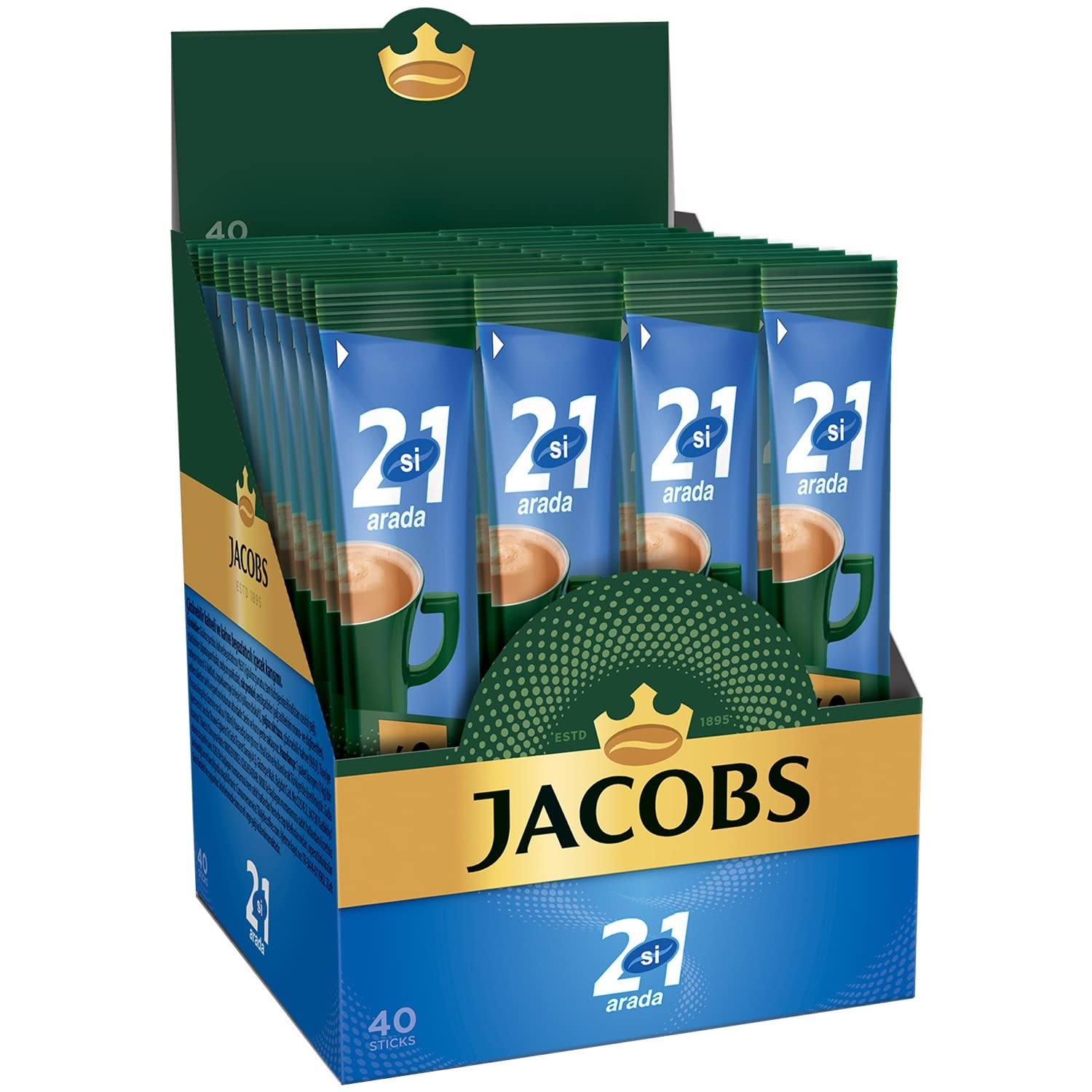 Jacobs 2 in 1 Unsweetened Instant Coffee - 40 Sticks Philippines | Ubuy