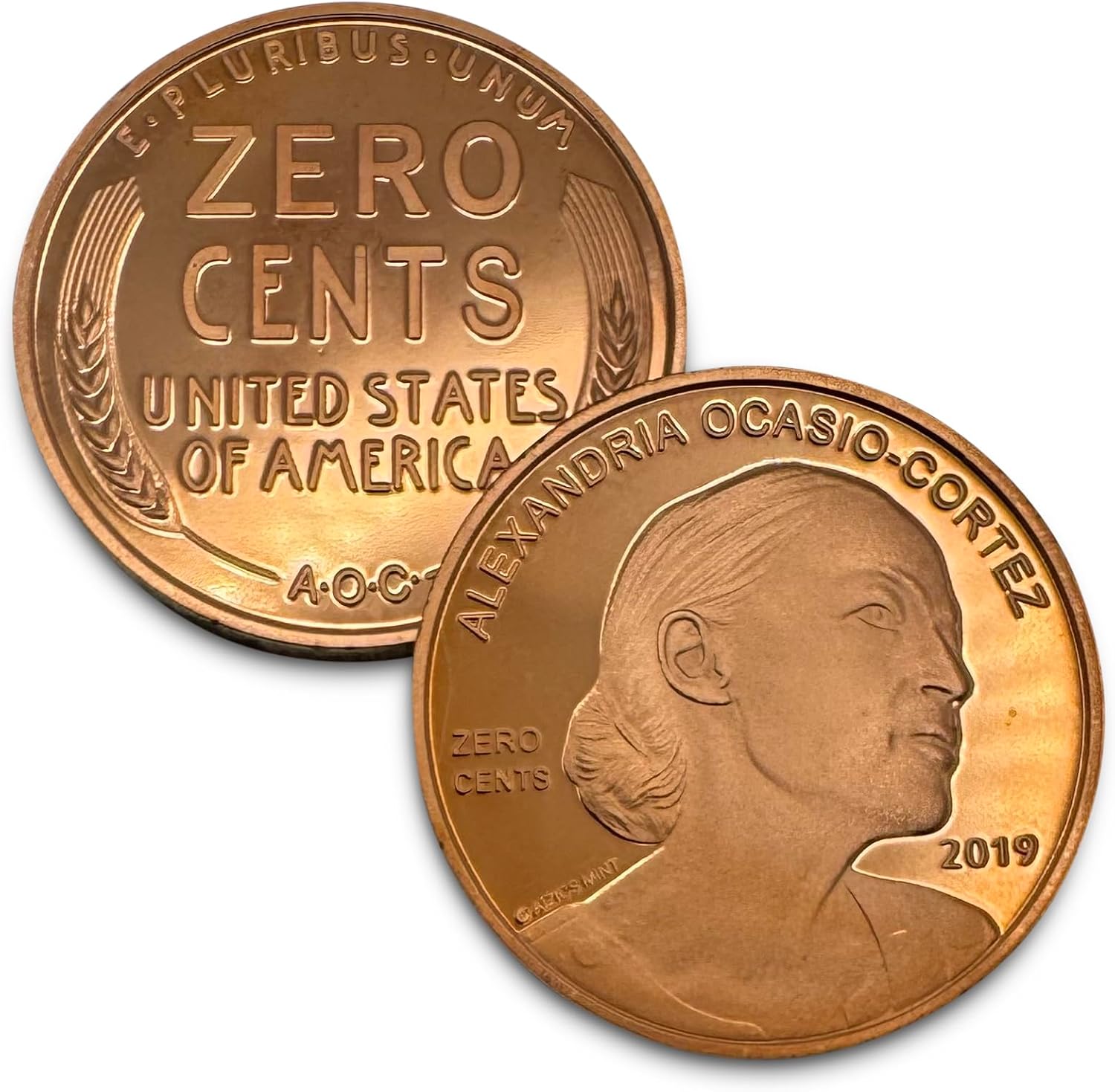 Amazon.com: Aizics Mint Alexandria Ocasio-Cortez 2019 Zero Cents Penny ...