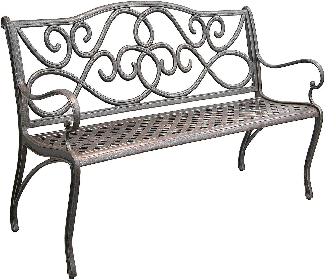 Amazon.com : Innova Hearth and Home 4' Cast Aluminum Scroll Bench ...