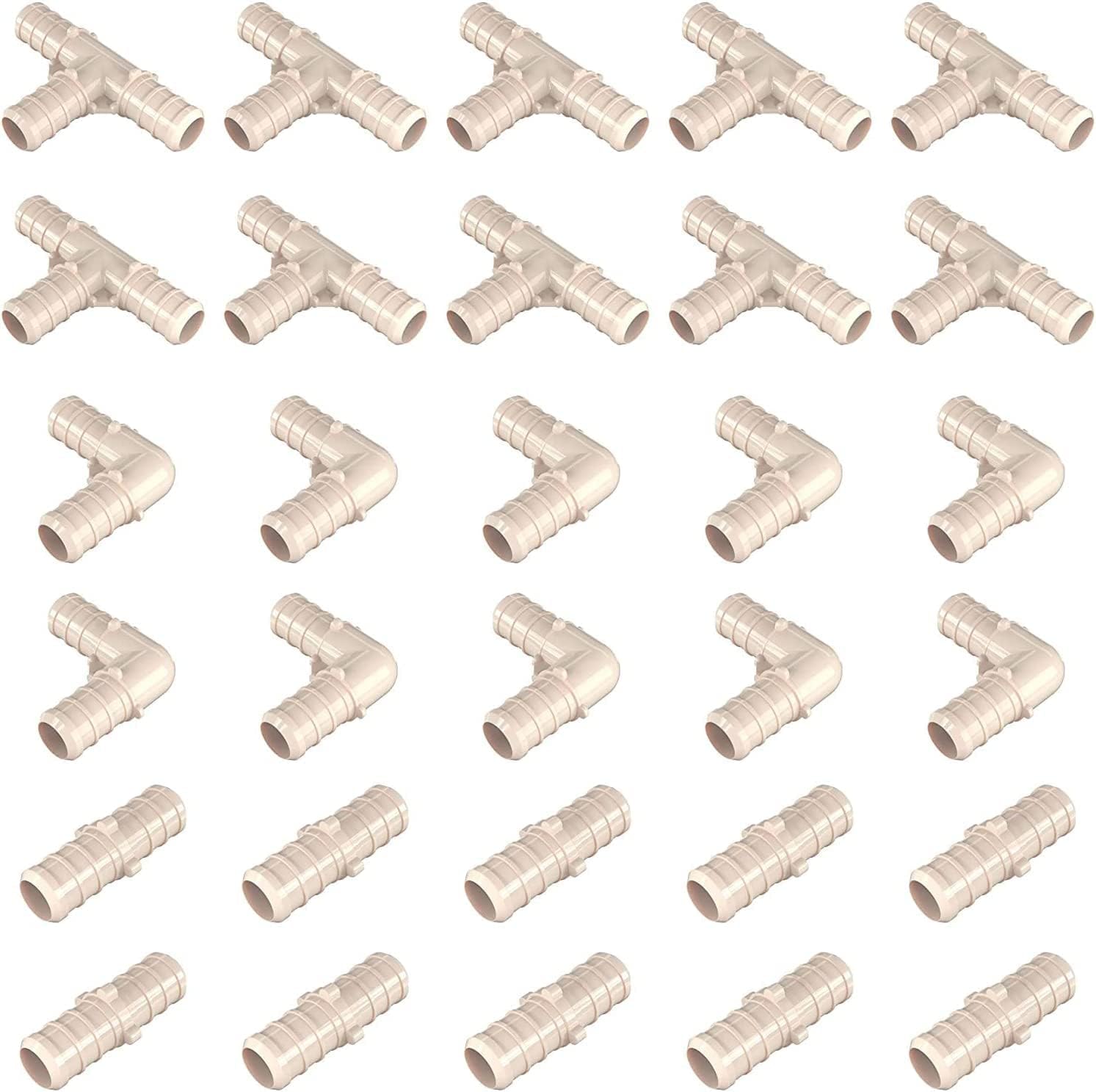 1/2" Pex Plastic Fittings with Pex Tees "T",Pex Elbows, Pex Couplers ...