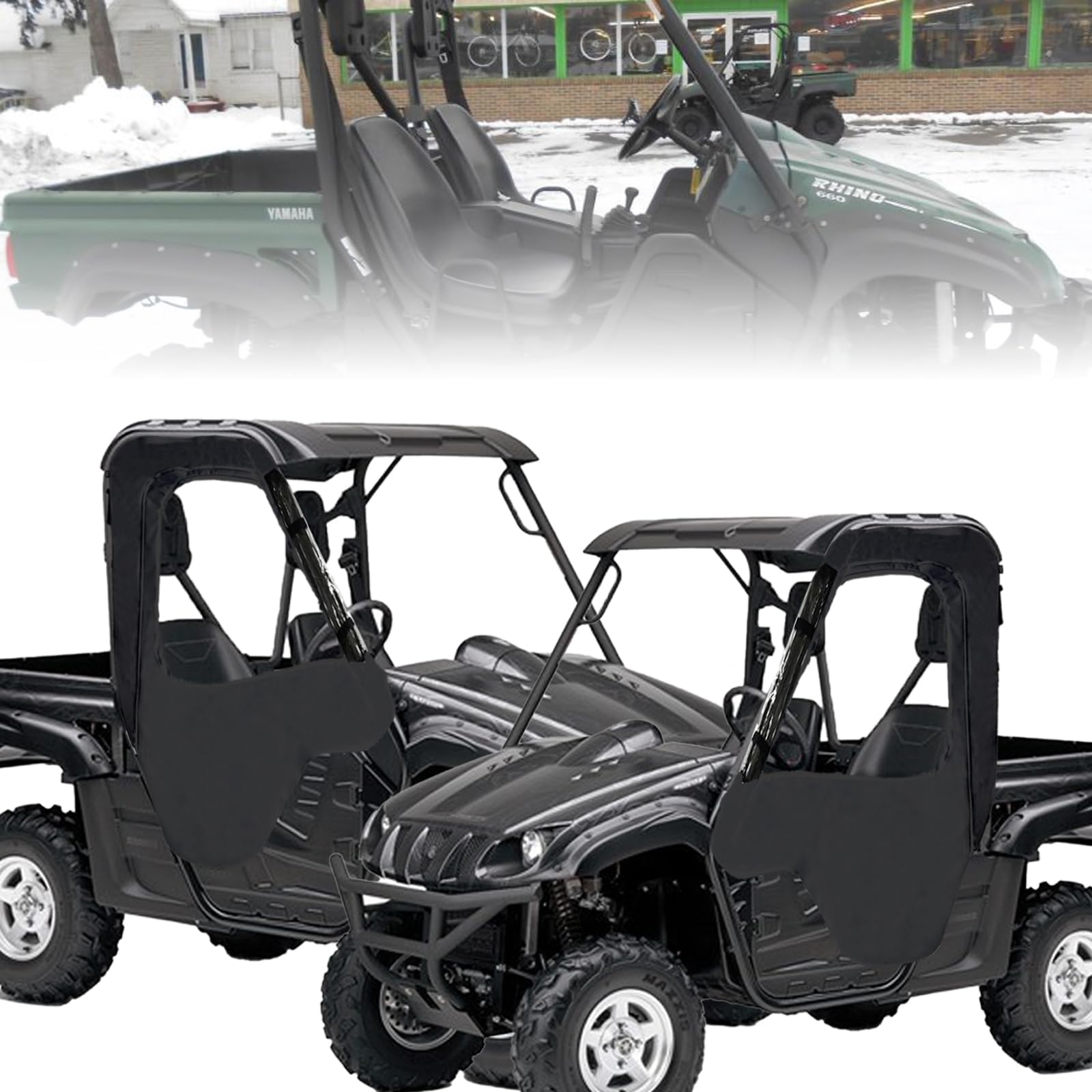 Amazon.com: ZIDIYORUO Soft Rear Windshield for Yamaha Rhino & Massimo ...