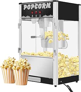 Amazon.com: Popcorn Maker Machine with 12 Oz Nonstick Kettle, Vintage ...