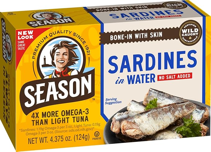 Amazon.com: Season Sardines in Water - No Salt Added, Wild Caught, 22g ...