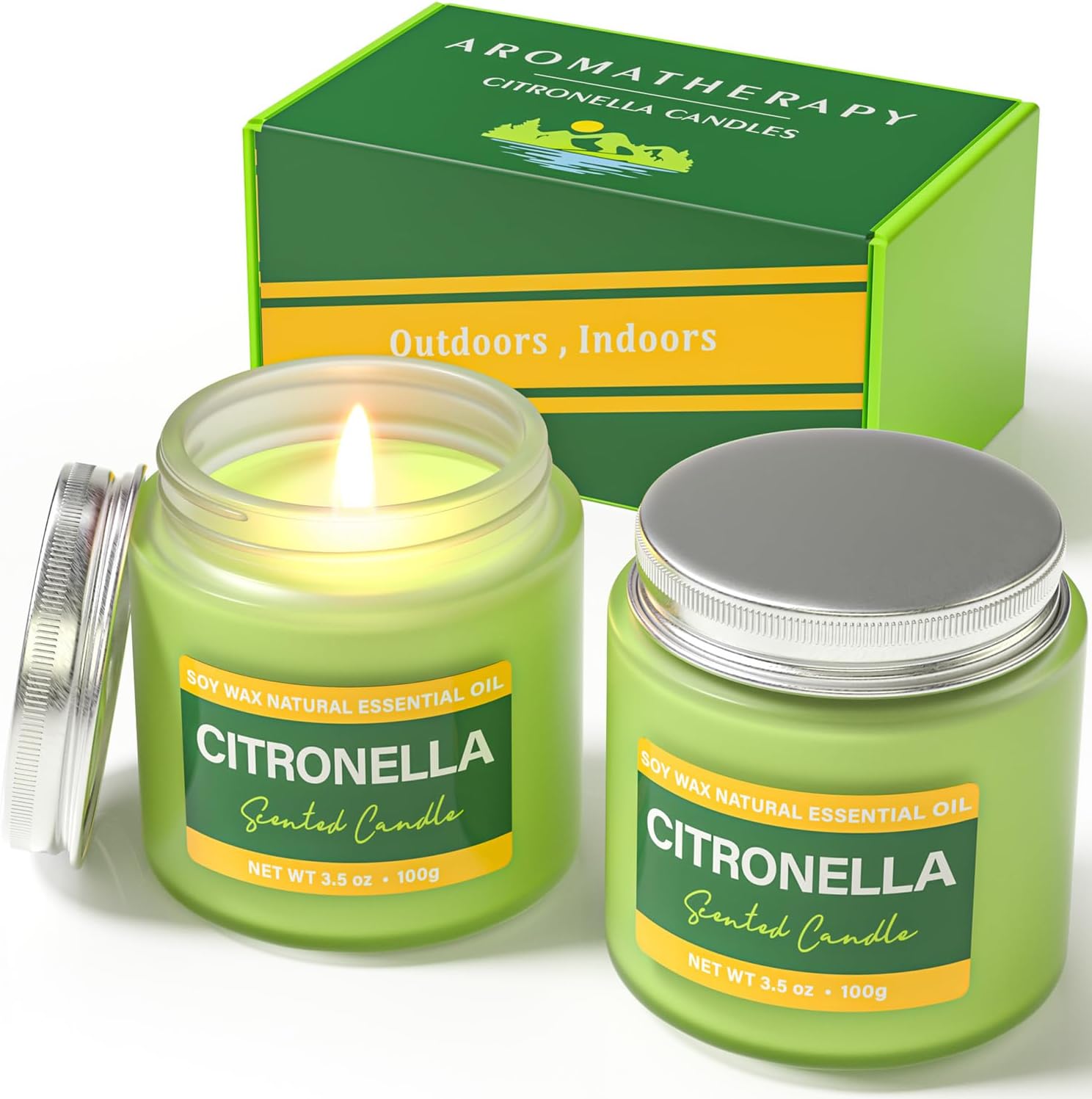 Citronella Candle, BOYUJK Citronella Candle Outdoor with 60-70 Hours of ...
