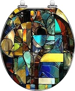 Round Toilet Seat Rebirth Stained Glass series Arrangement glass ...