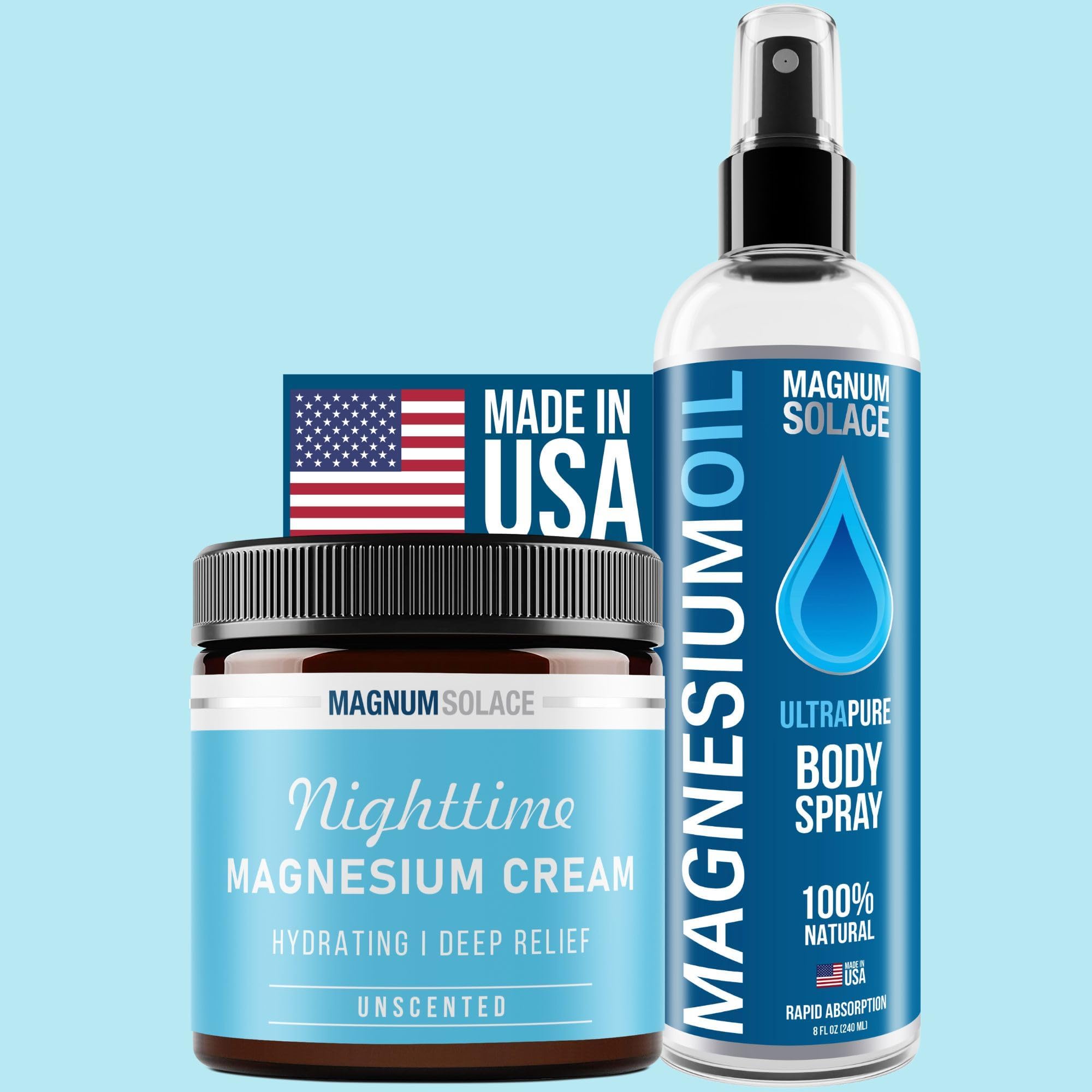 Amazon.com : Pure Magnesium Spray and Magnesium Cream (2 Pack) : Health ...