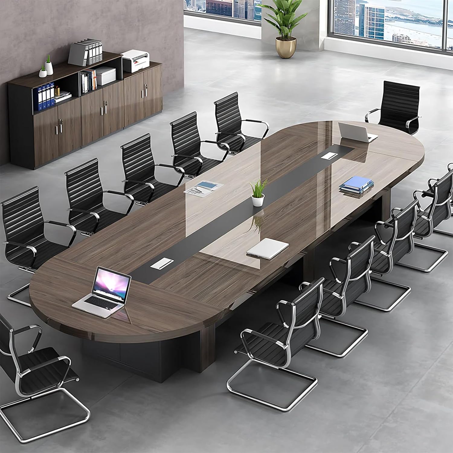 Amazon.com: Nuipesn Modern Conference Table with Hidden Storage, Eco ...