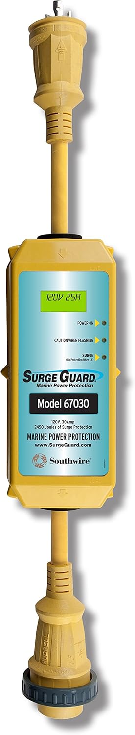 Marine Surge Guard with Enhancement, O/U Portable, LCD, 30A 120V ...