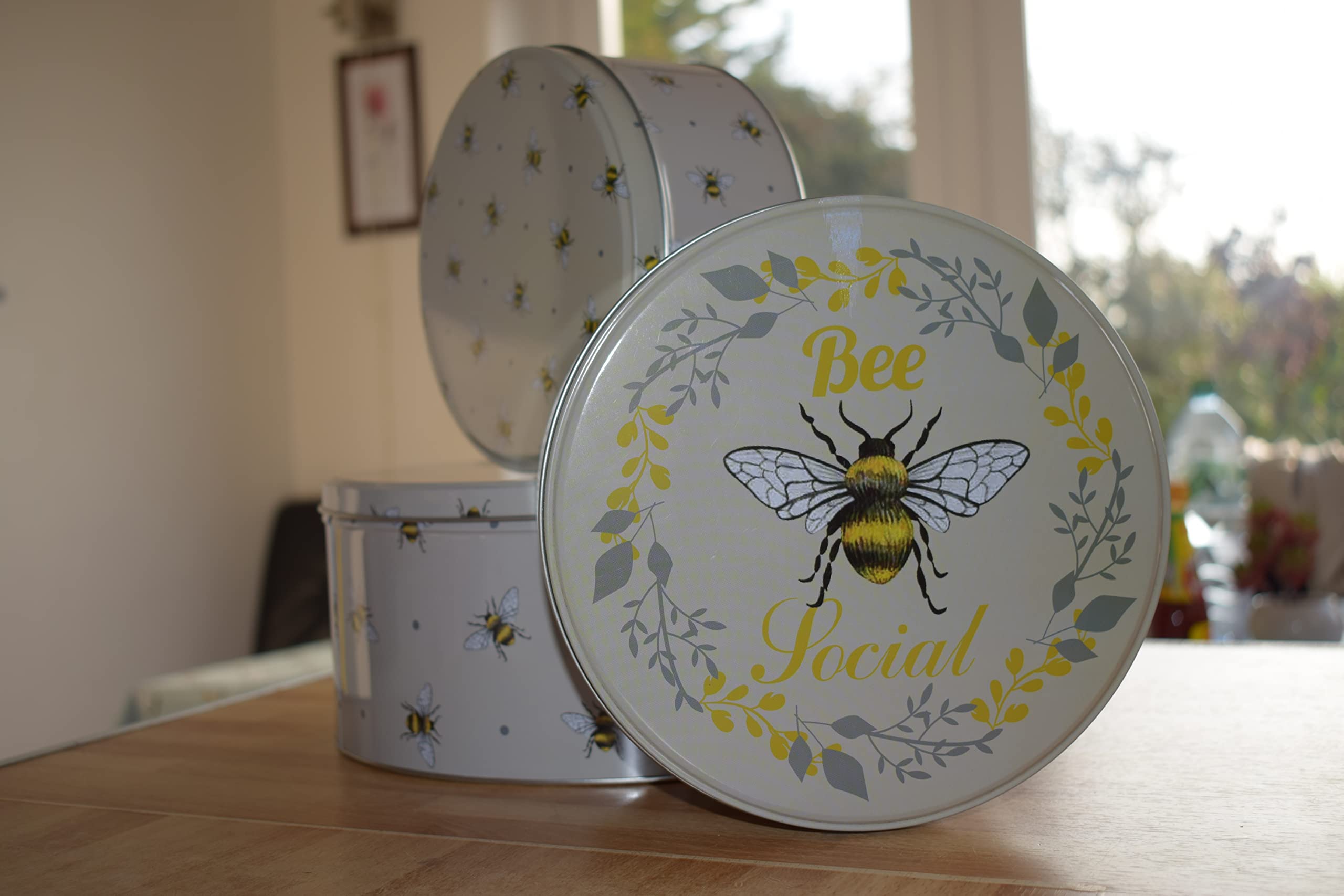 Buy Set of 3 Round Nesting Cake Storage Tins airtight Baking Round ...